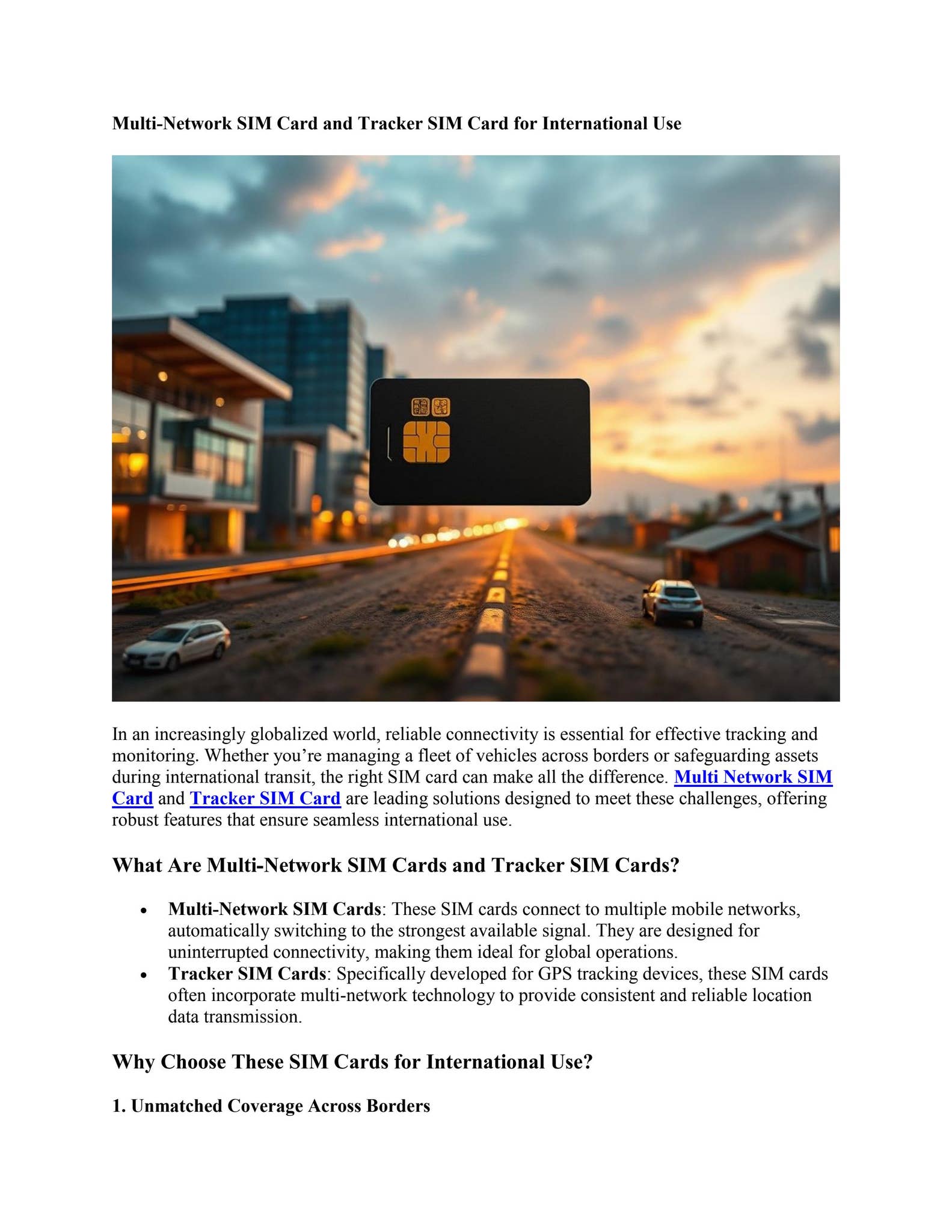 Multi Network SIM Card and Tracker SIM Card for International Use by ...