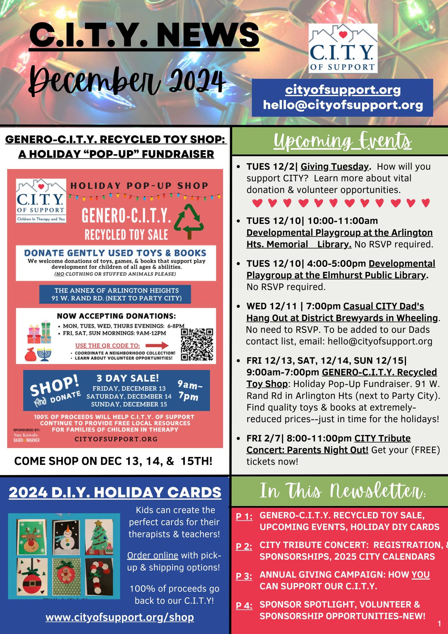 Dec 2024 PDF Newsletter by cityofsupport - Issuu