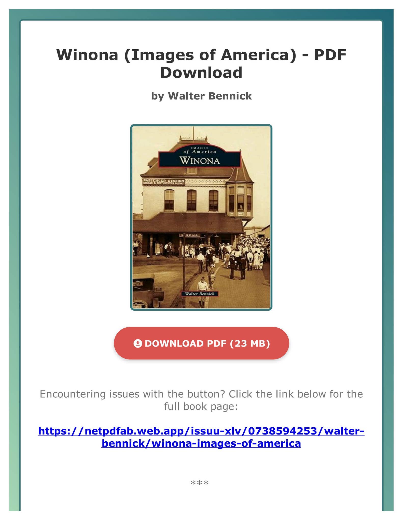 PDF Winona (Images of America) by Walter Bennick by FritschVuy - Issuu