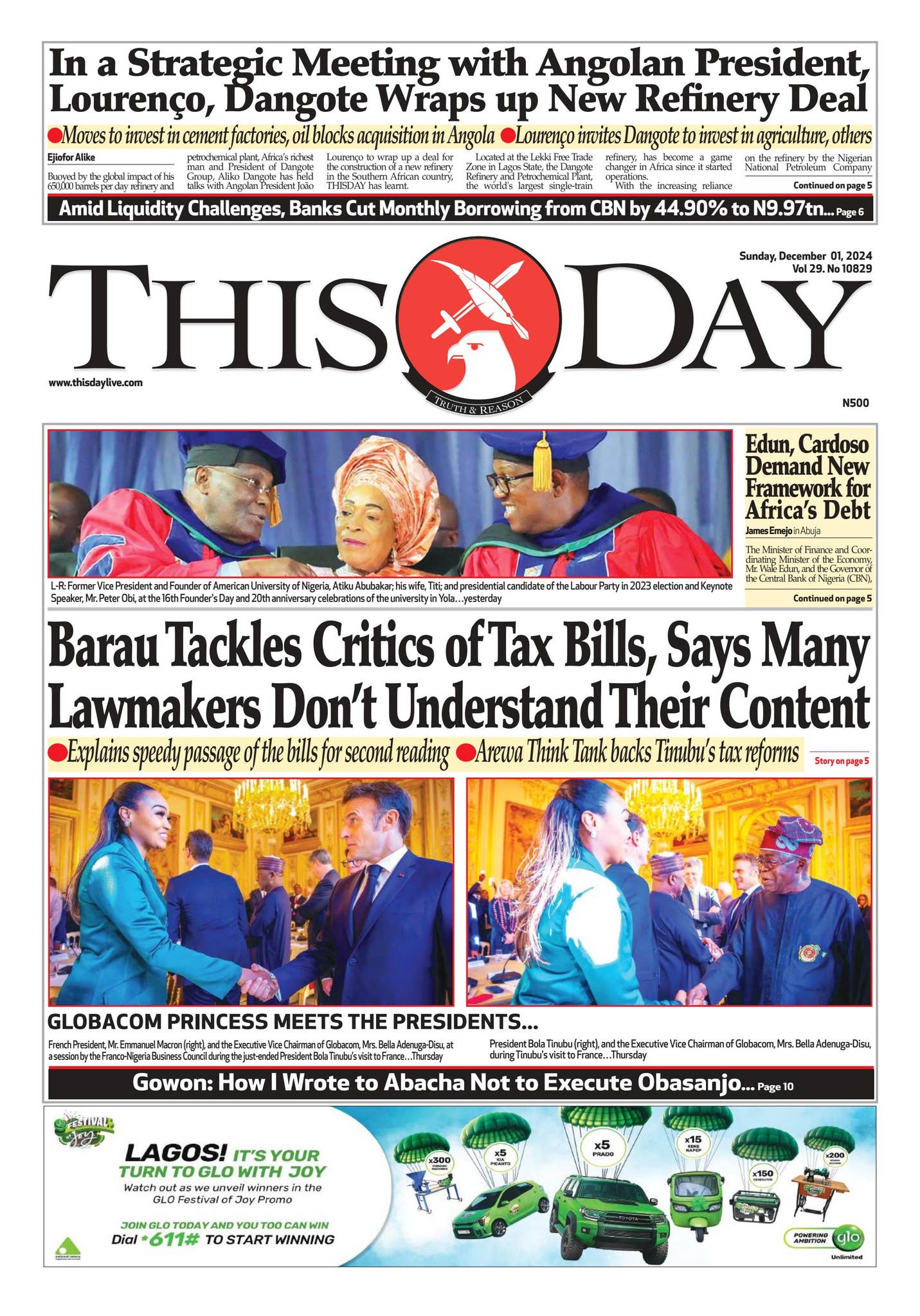 SUNDAY 1ST DECEMBER 2024 by THISDAY Newspapers Ltd - Issuu