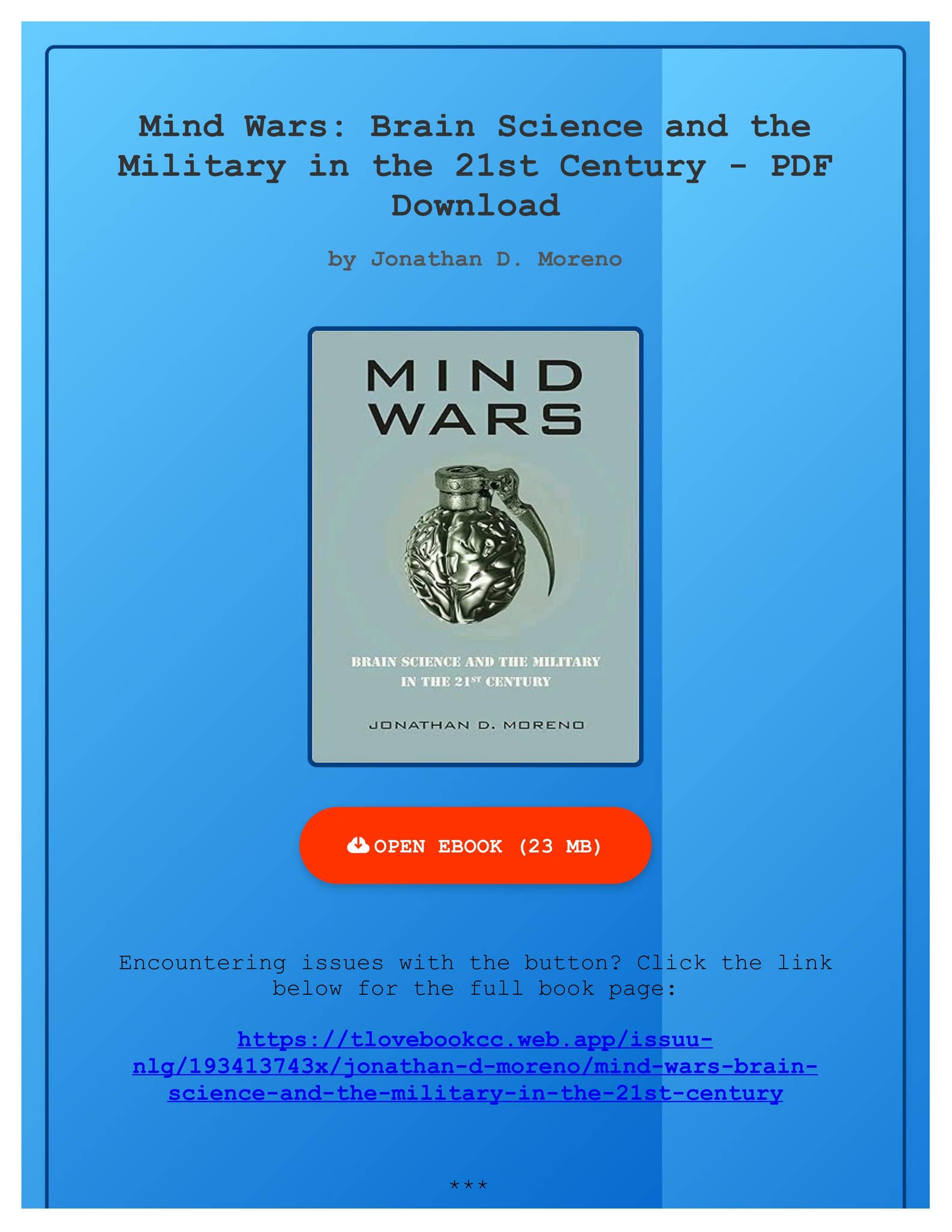 PDF Free Mind Wars: Brain Science and the Military in the 21st Century ...