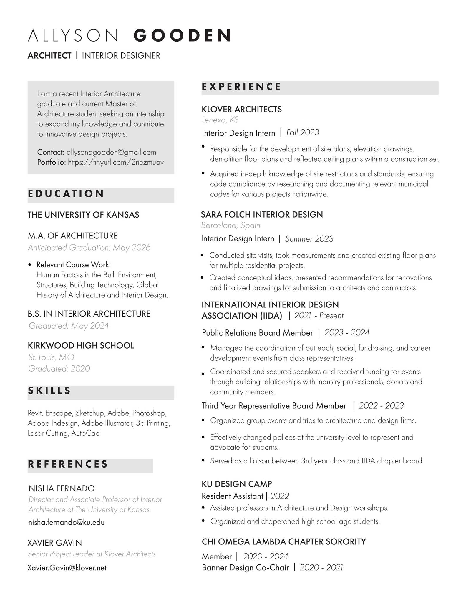 Allyson Gooden Architecture-Interior Design Resume by Ally Gooden - Issuu