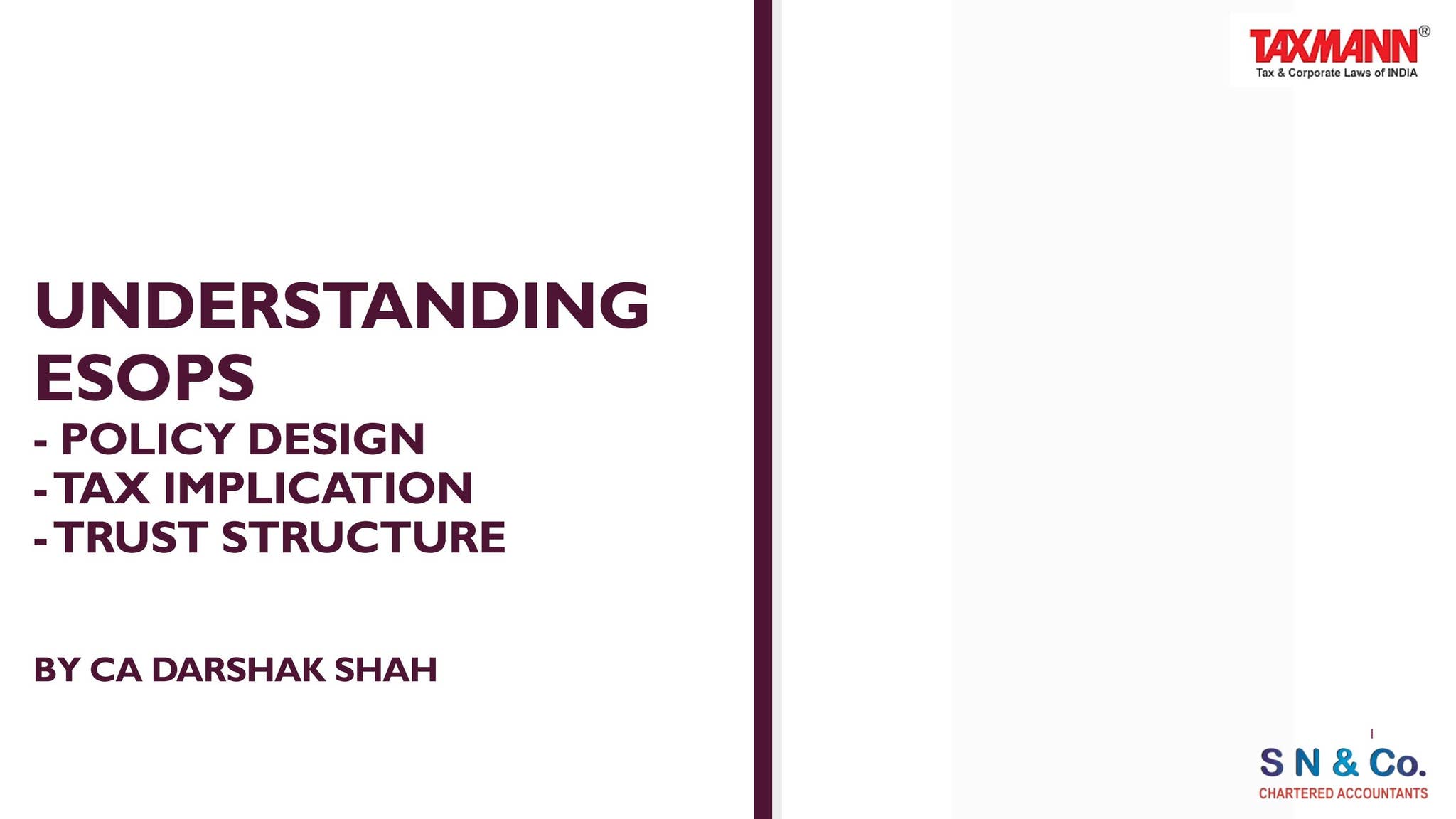 #TaxmannPPT | Understanding ESOPs – Policy Design | Tax Implications ...