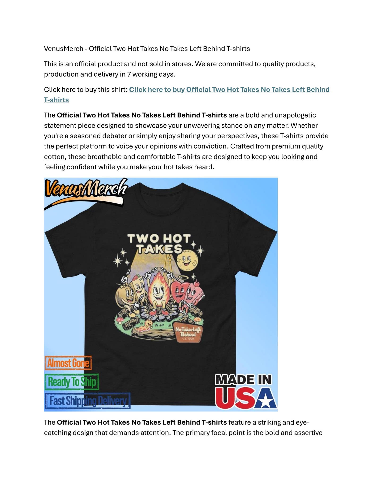 VenusMerch - Official Two Hot Takes No Takes Left Behind T-shirts by Venus Merch - Issuu