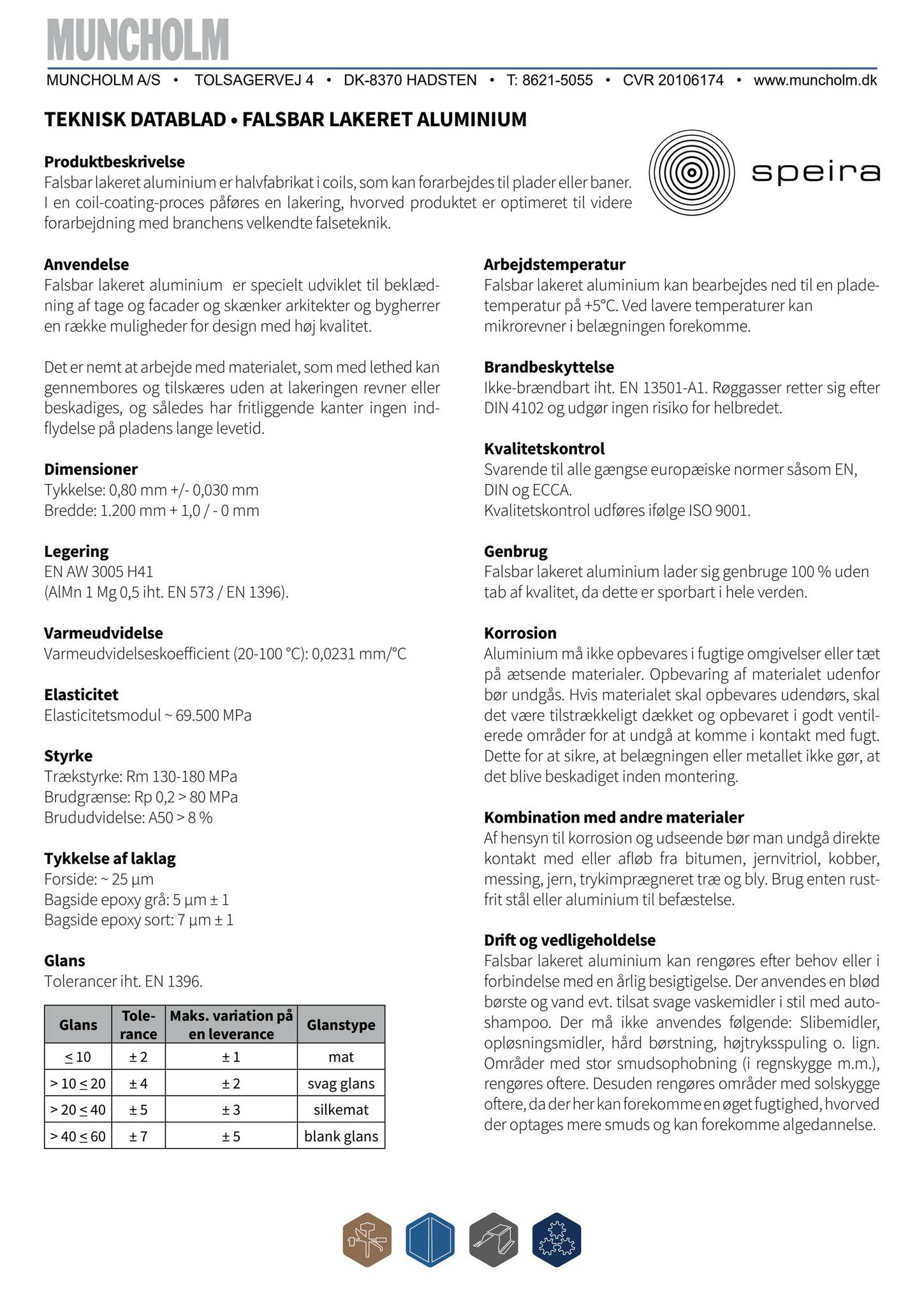 Teknisk datablad > Falsbar lakeret aluminium by Muncholm A/S - den ...