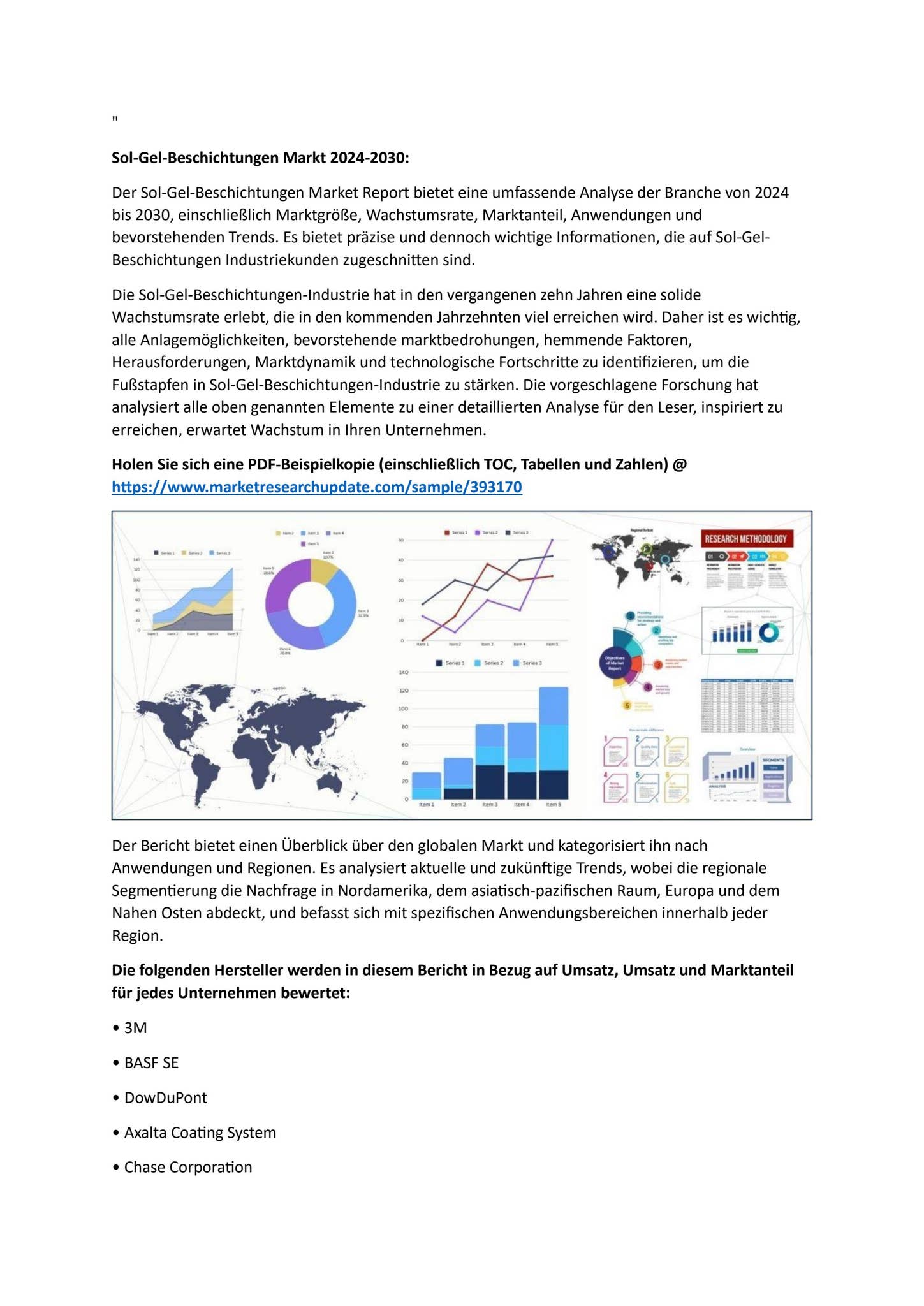 Sol-Gel-Beschichtungen Markt 2024-2030 Umfassender strategischer ...