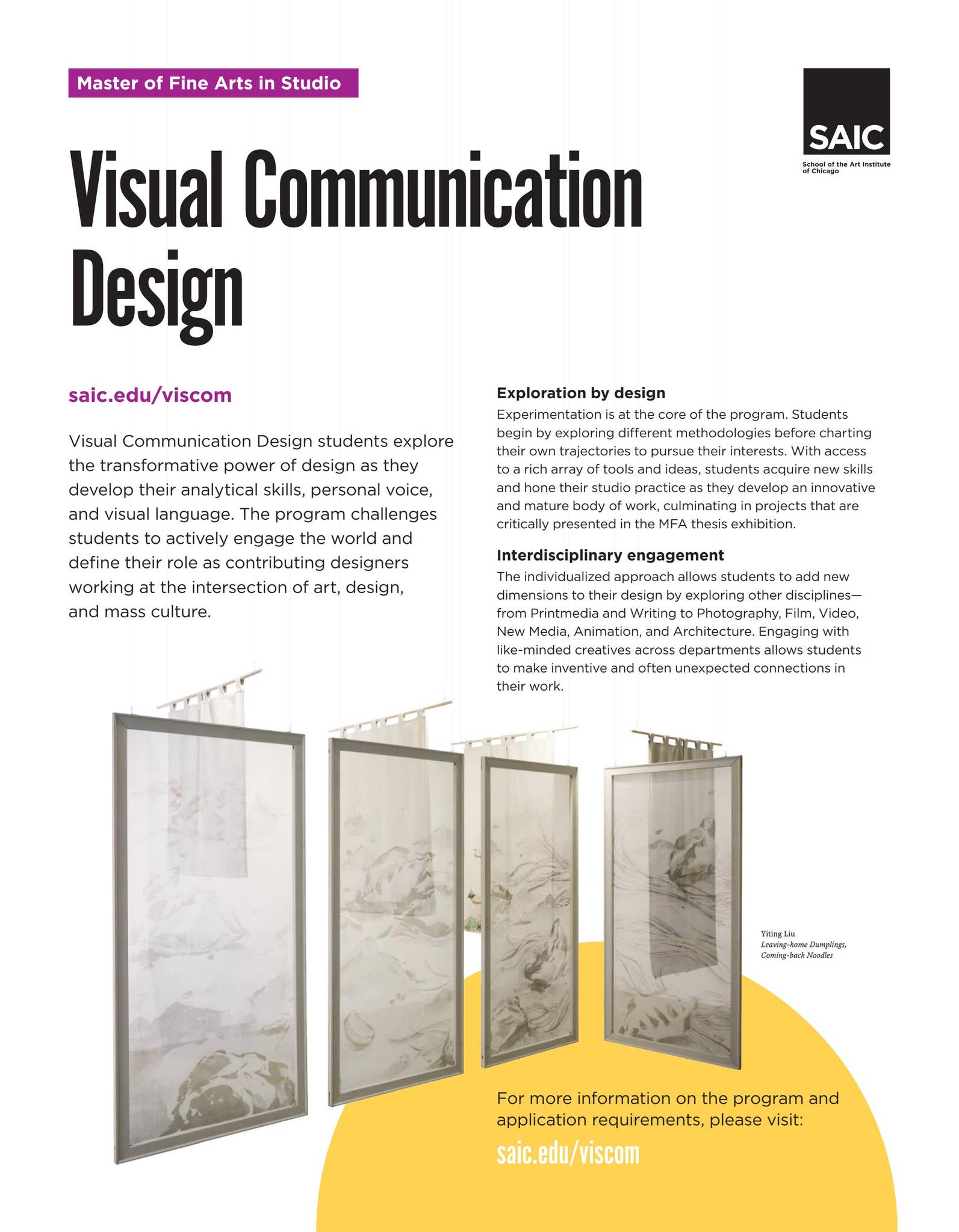 SAIC MFA in Visual Communication Design Brochure by School of the Art ...