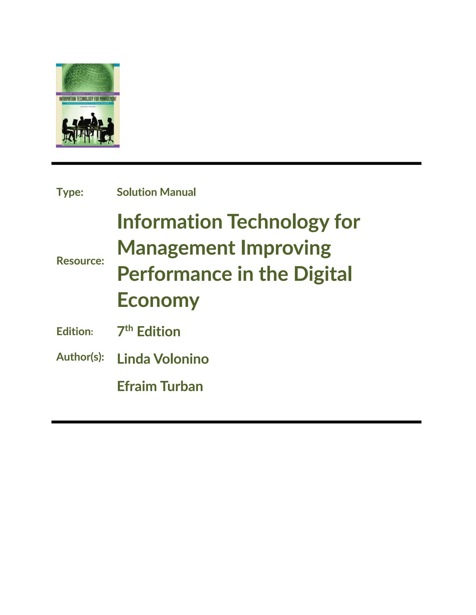 Information Technology for Management Improving Performance in the ...