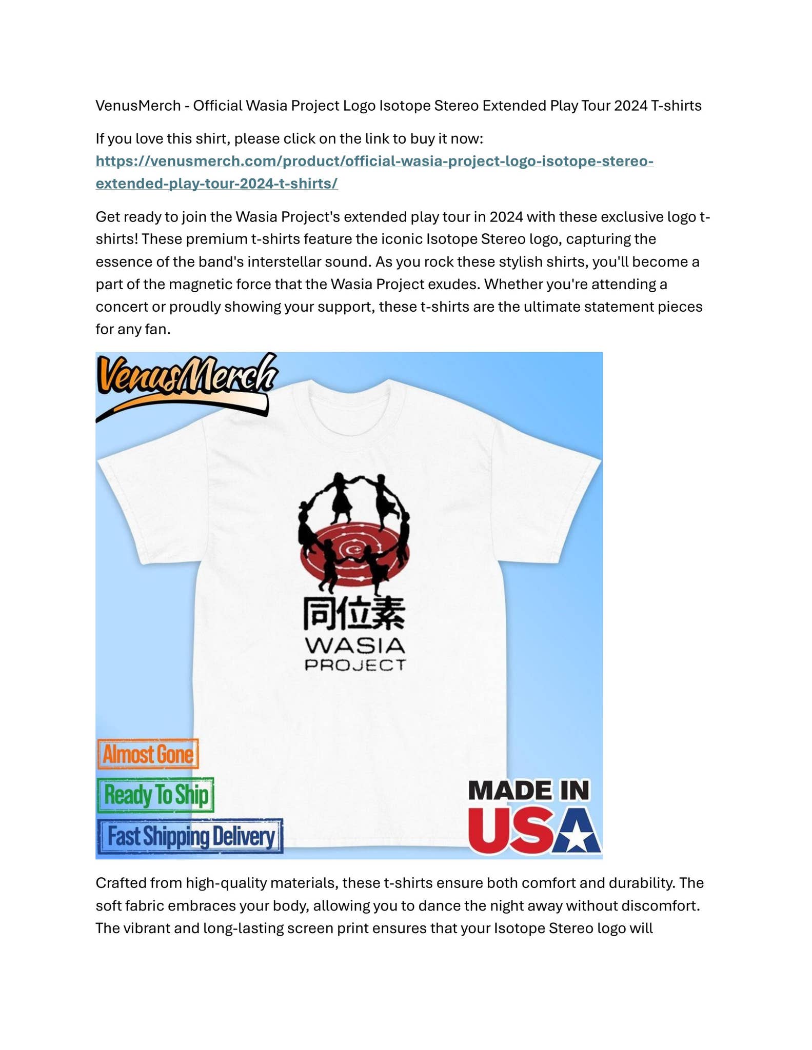 VenusMerch - Official Wasia Project Logo Isotope Stereo Extended Play ...