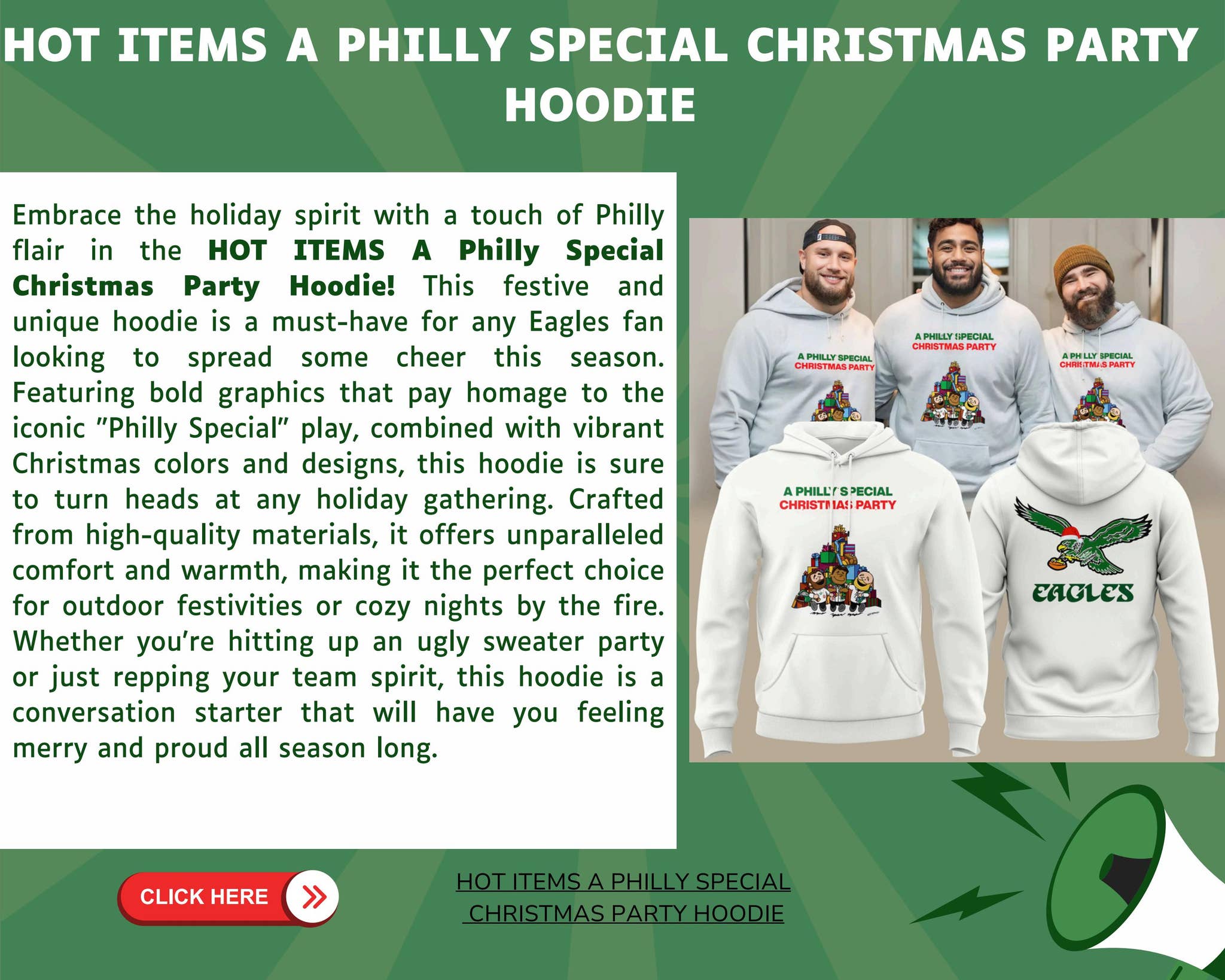 HOT ITEMS A Philly Special Christmas Party Hoodie by Top Products ...