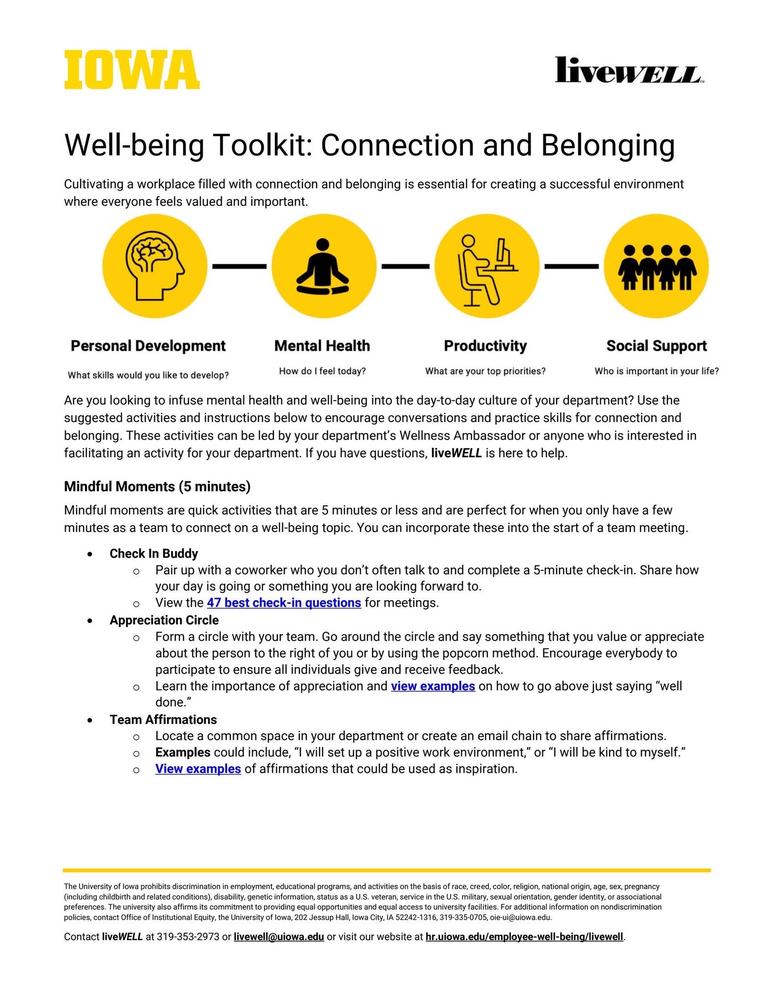 Connection Toolkit by liveWELL program at University of Iowa - Issuu