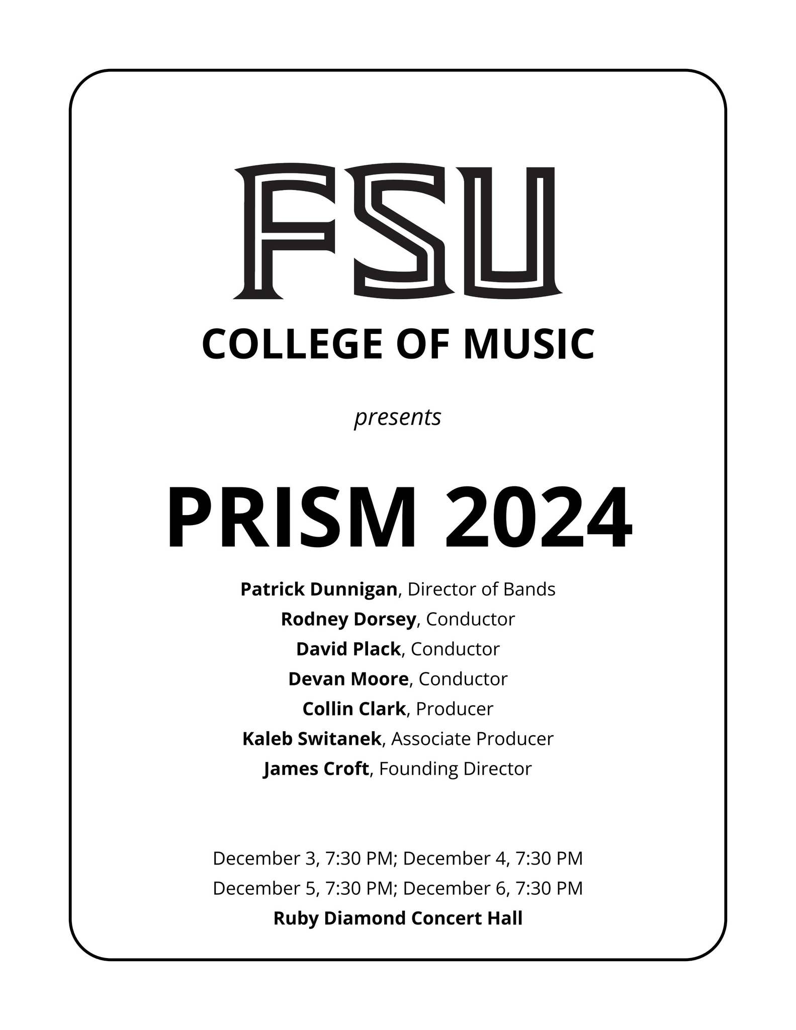 Prism 2024 Program by FSUBand GraduateAssistants - Issuu