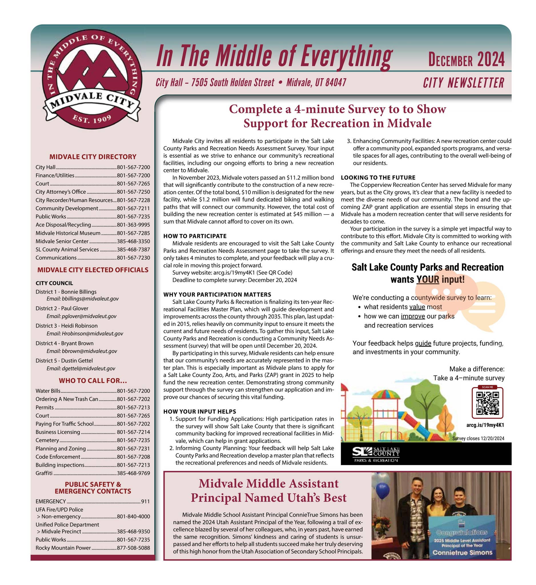 Midvale City Newsletter | December 2024 by The City Journals - Issuu