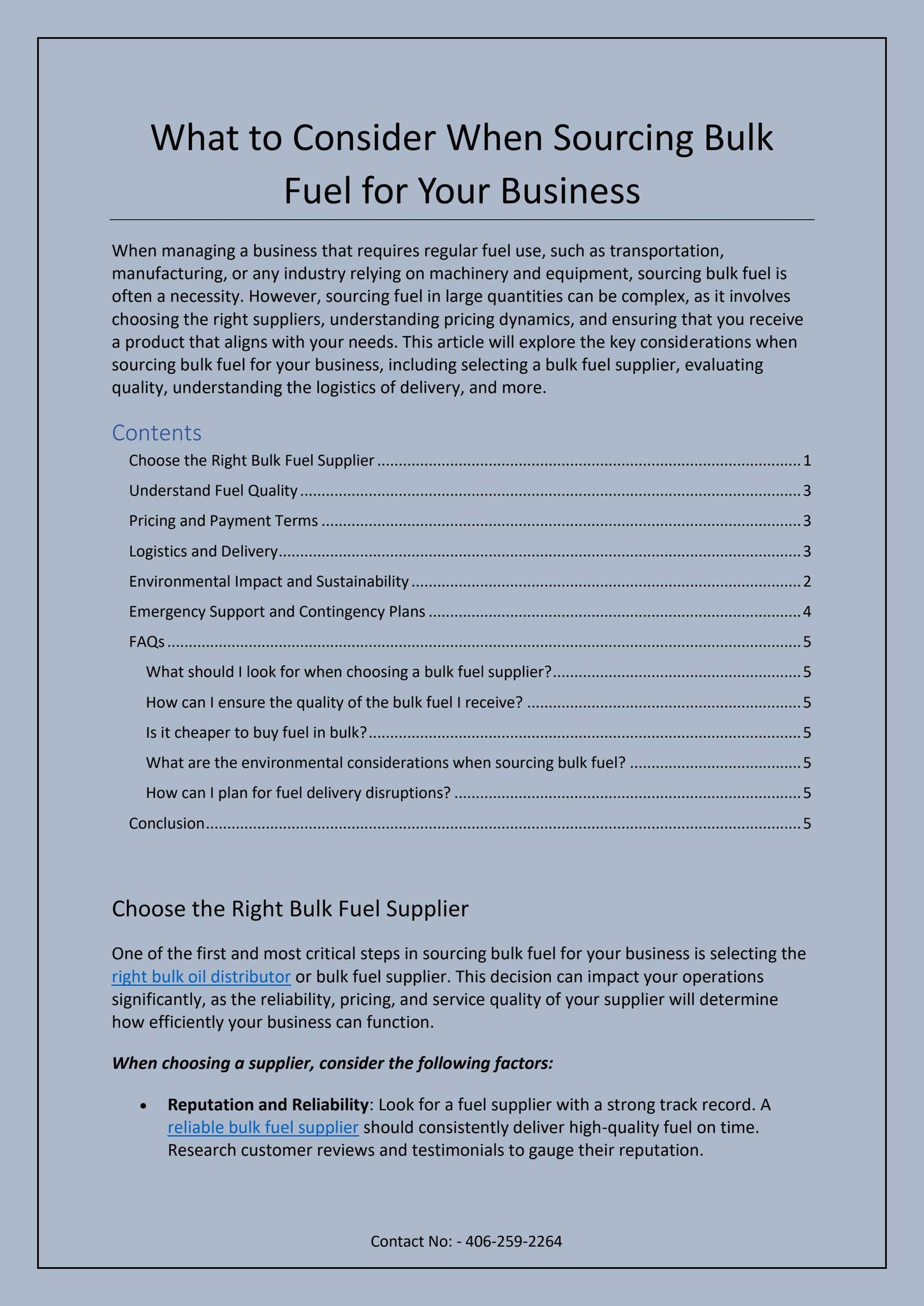 Key Factors in Bulk Fuel Sourcing by Web Cures Digtal - Issuu