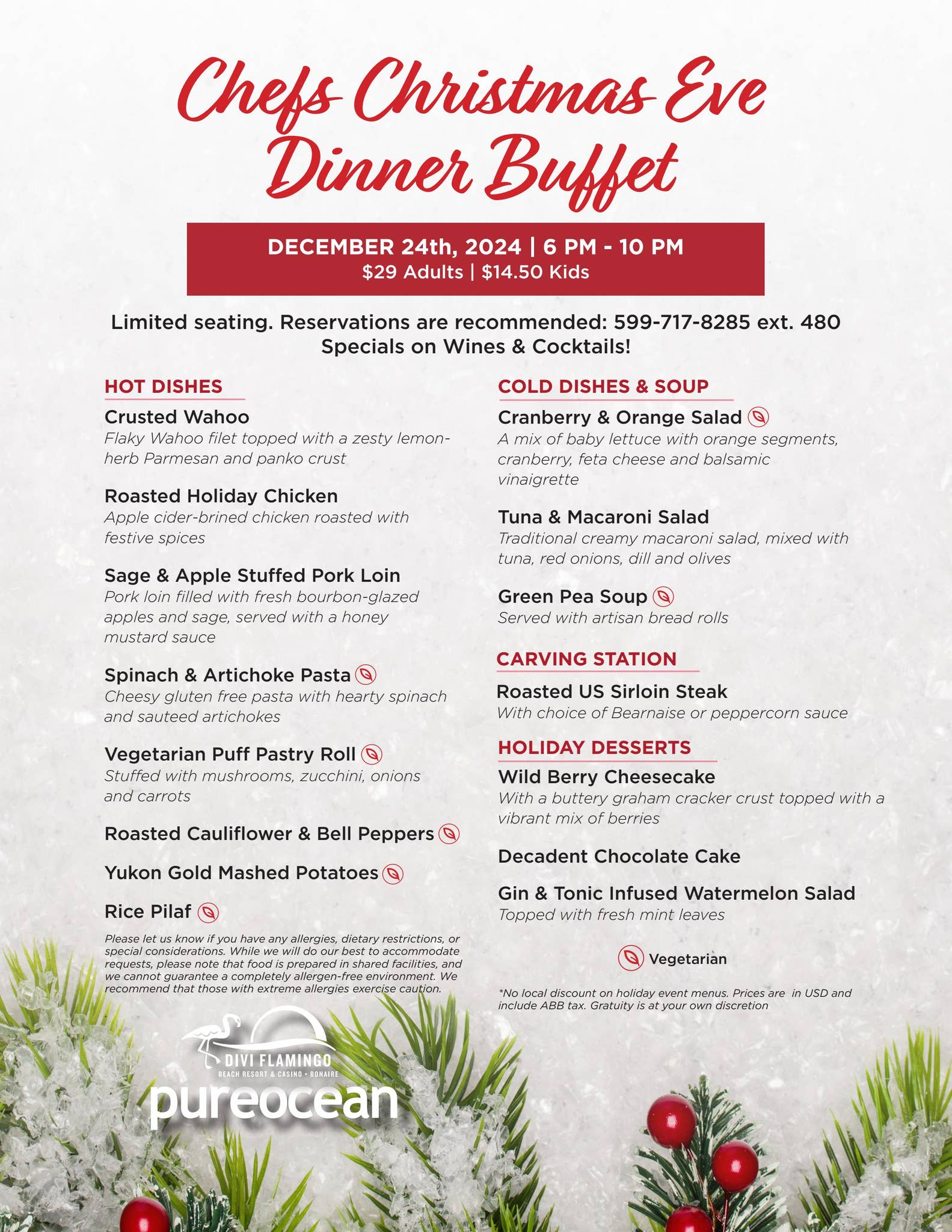 Christmas Eve Dinner Buffet at Flamingo by Divi Resorts - Issuu