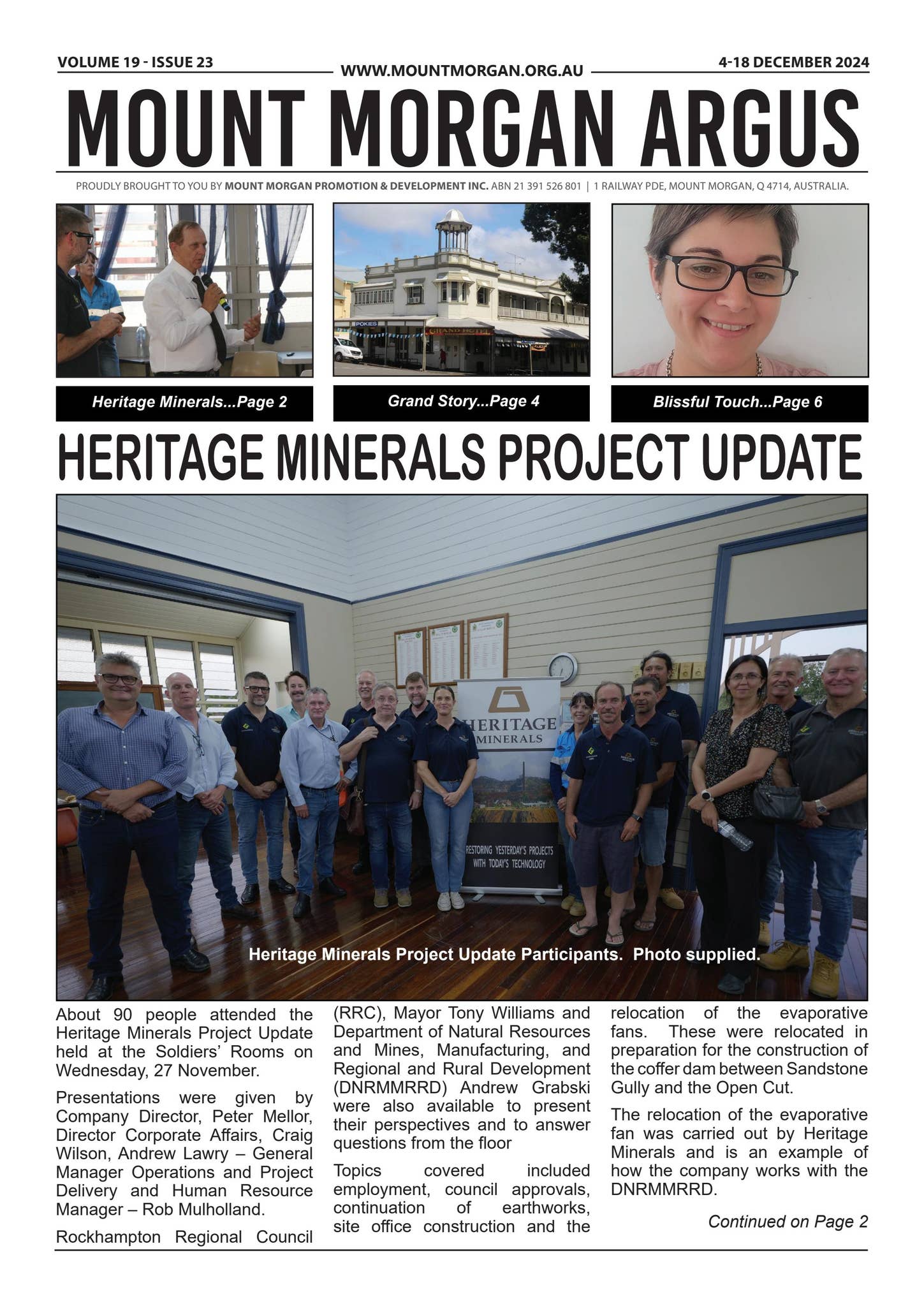 The Mount Morgan Argus Volume 19 Issue 23 by Mount Morgan Promotion and Development Inc. - Issuu