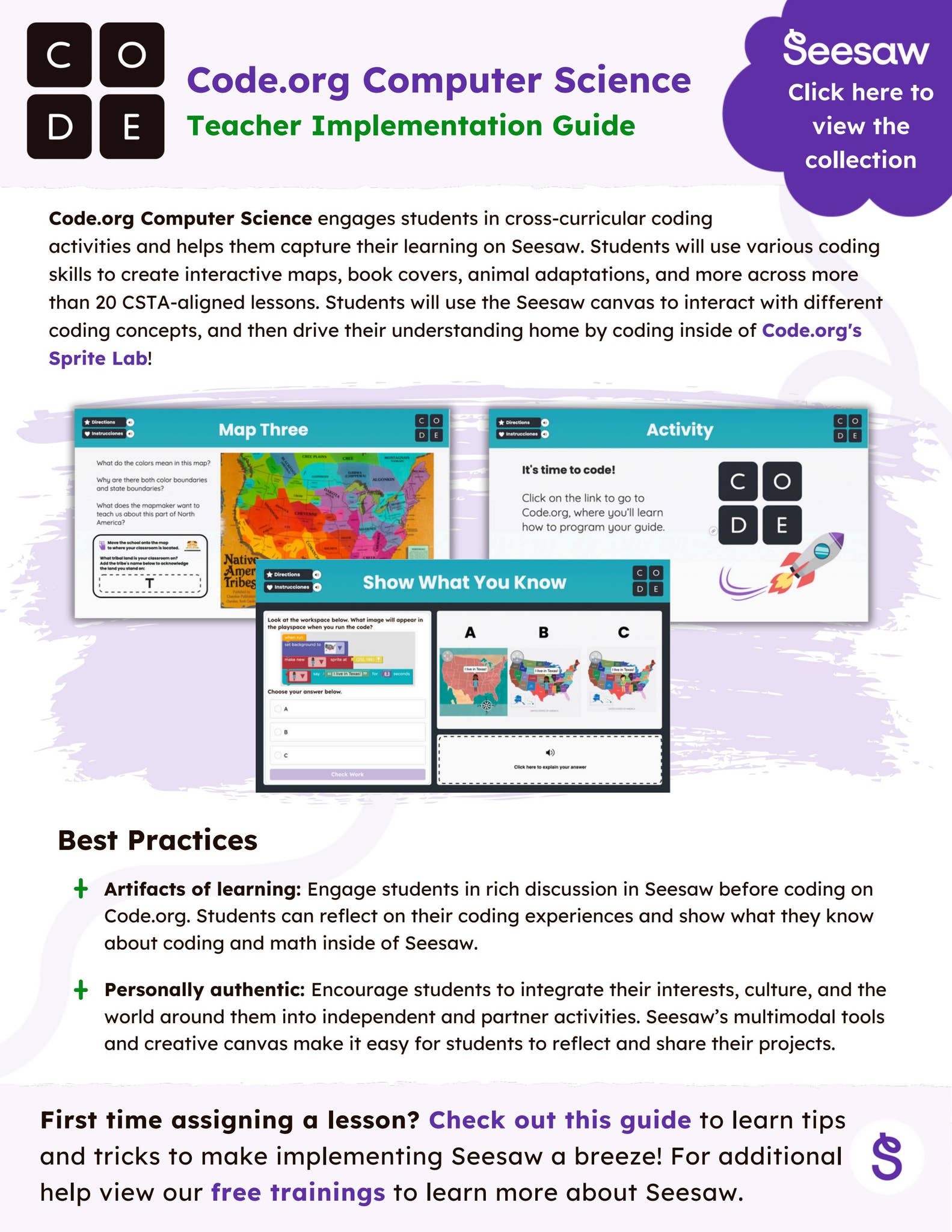 Code.org Computer Science Implementation Guide by seesawlearning - Issuu