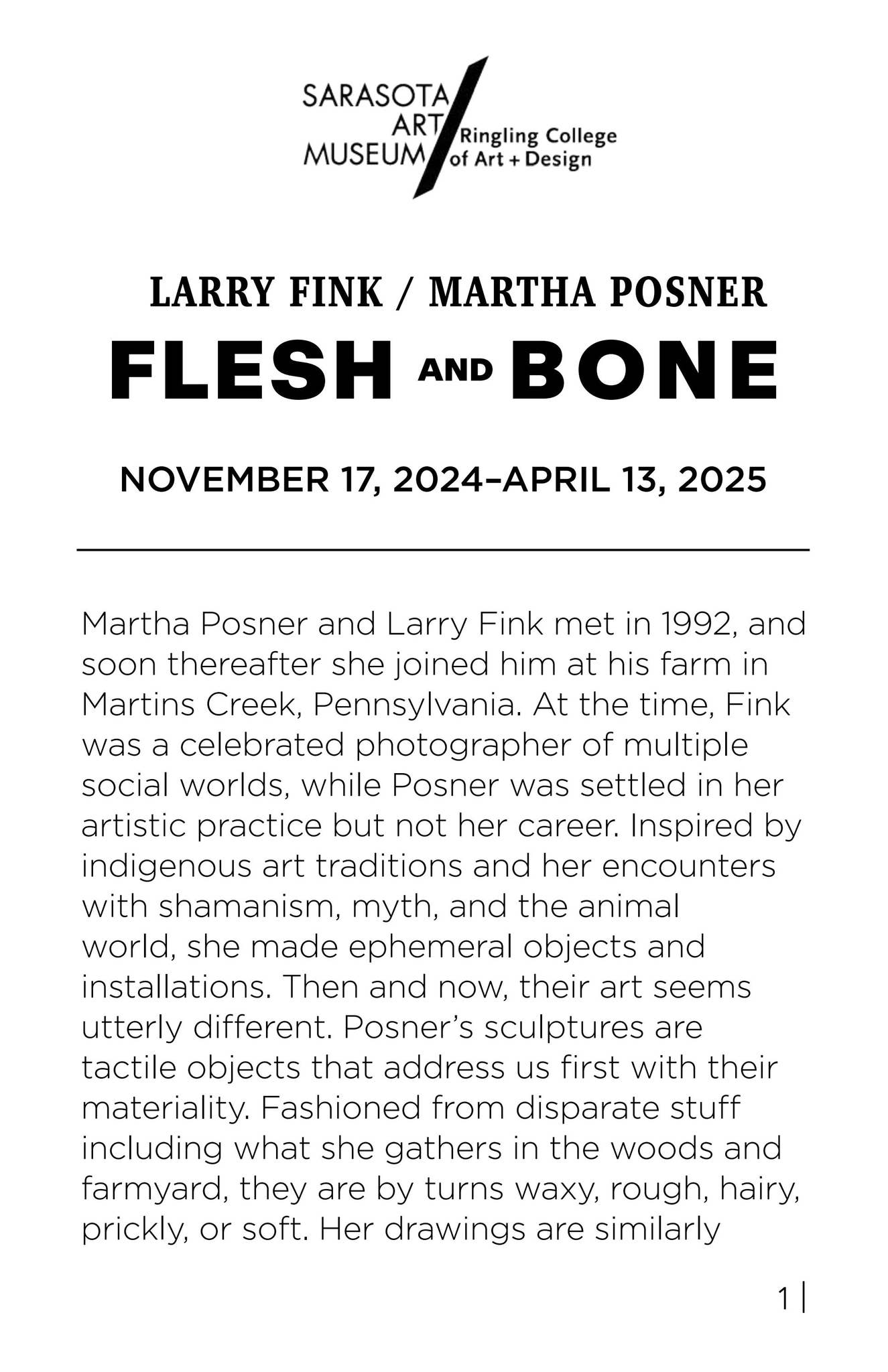 Larry Fink / Martha Posner : Flesh and Bone Essay by Ringling College ...