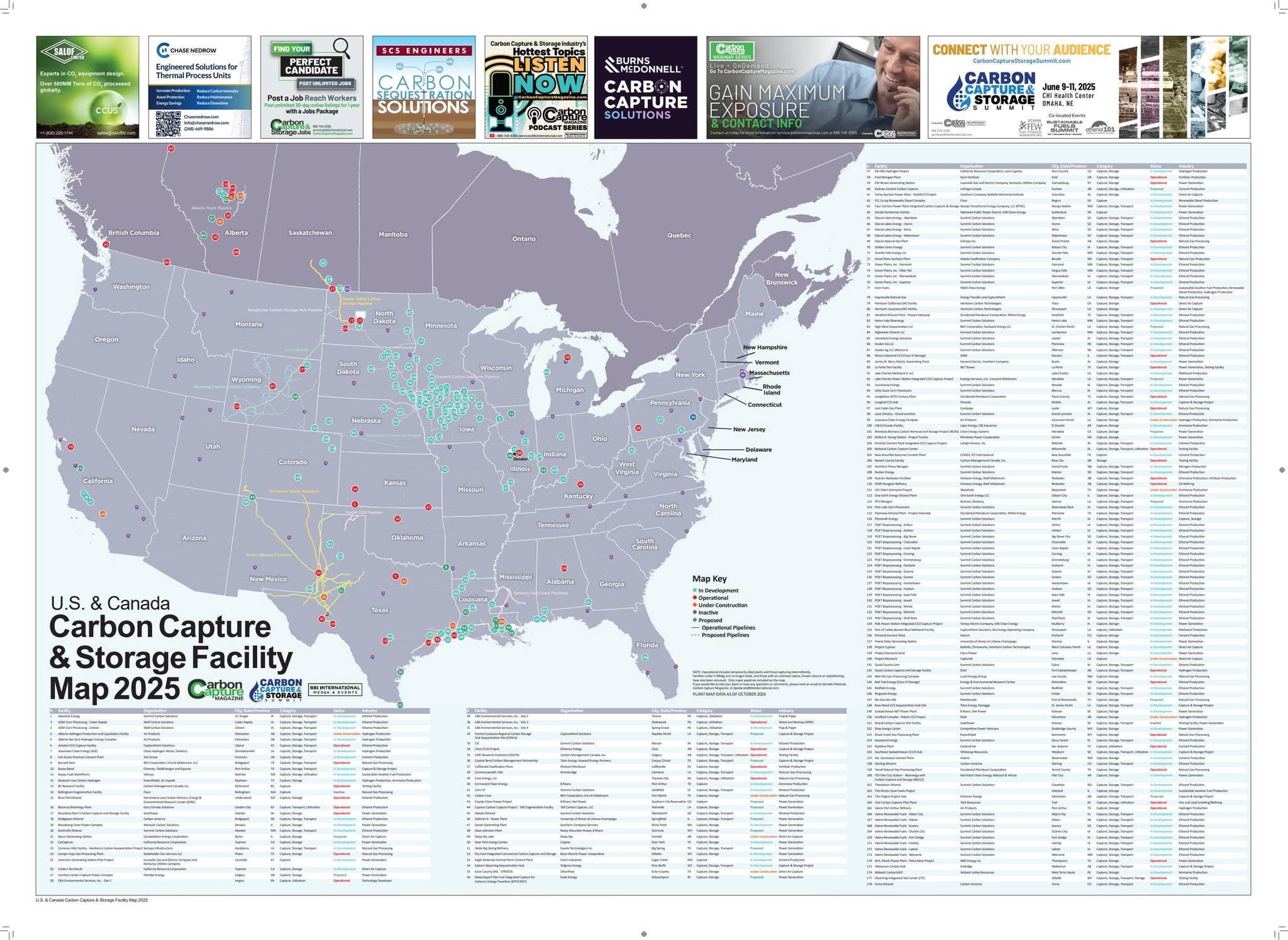 2025 US & Canada Carbon Capture & Storage Facility Map by BBI ...