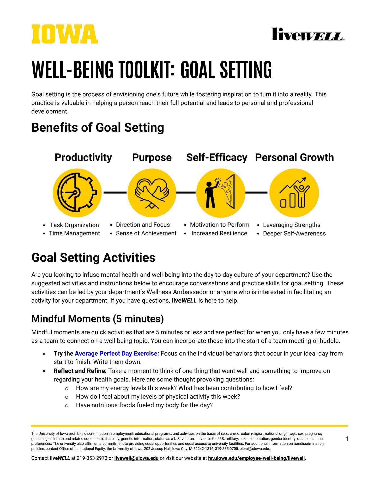 Goal Setting Toolkit by liveWELL program at University of Iowa - Issuu