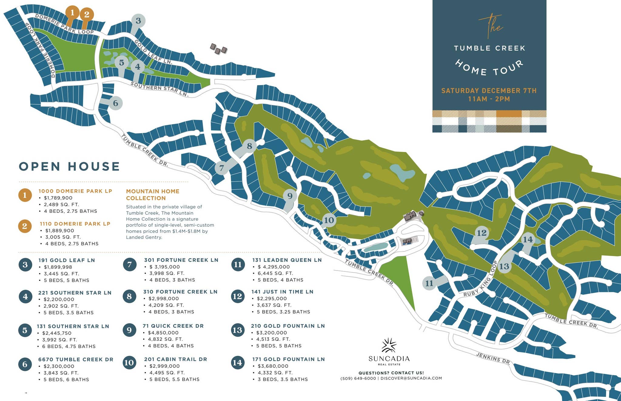 Tumble Creek Home Tour Map - December 2024 by Suncadia Resort - Issuu