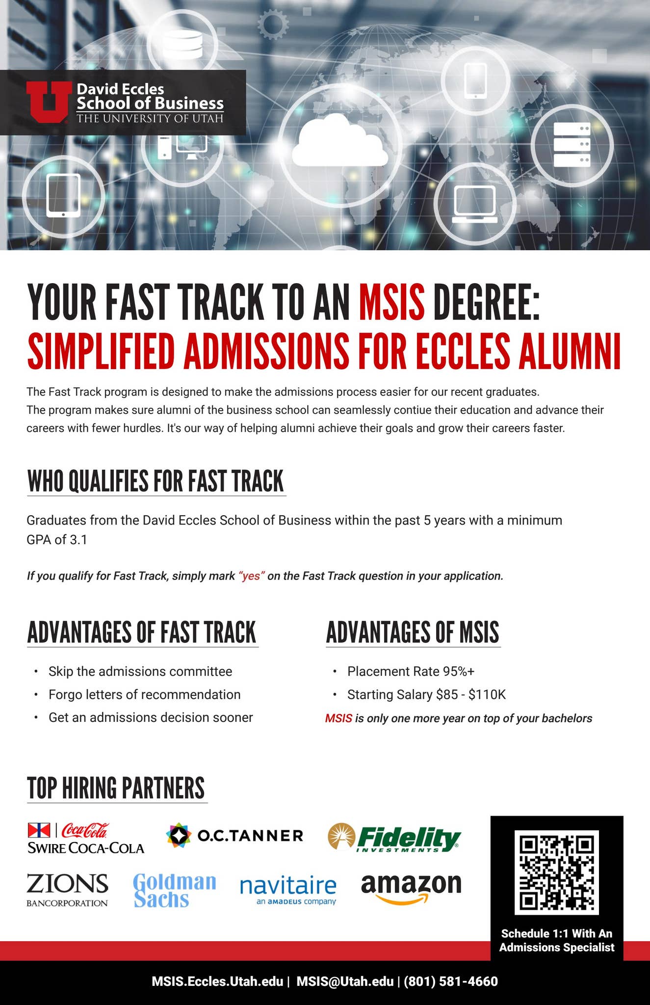 MSIS Fast Track One Pager by University of Utah Graduate Programs and ...
