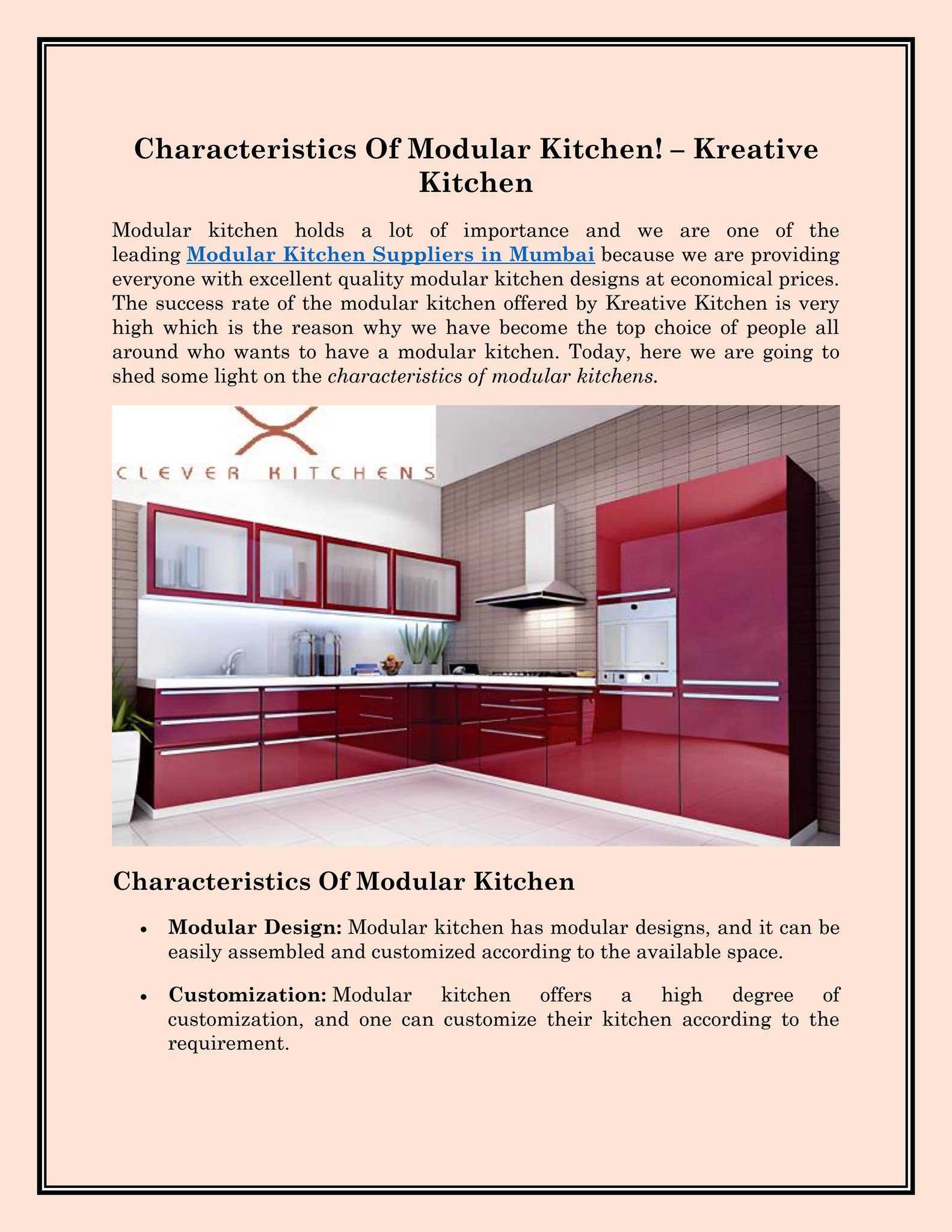 Characteristics Of Modular Kitchen! – Kreative Kitchen by Kreative Kitchen - Issuu