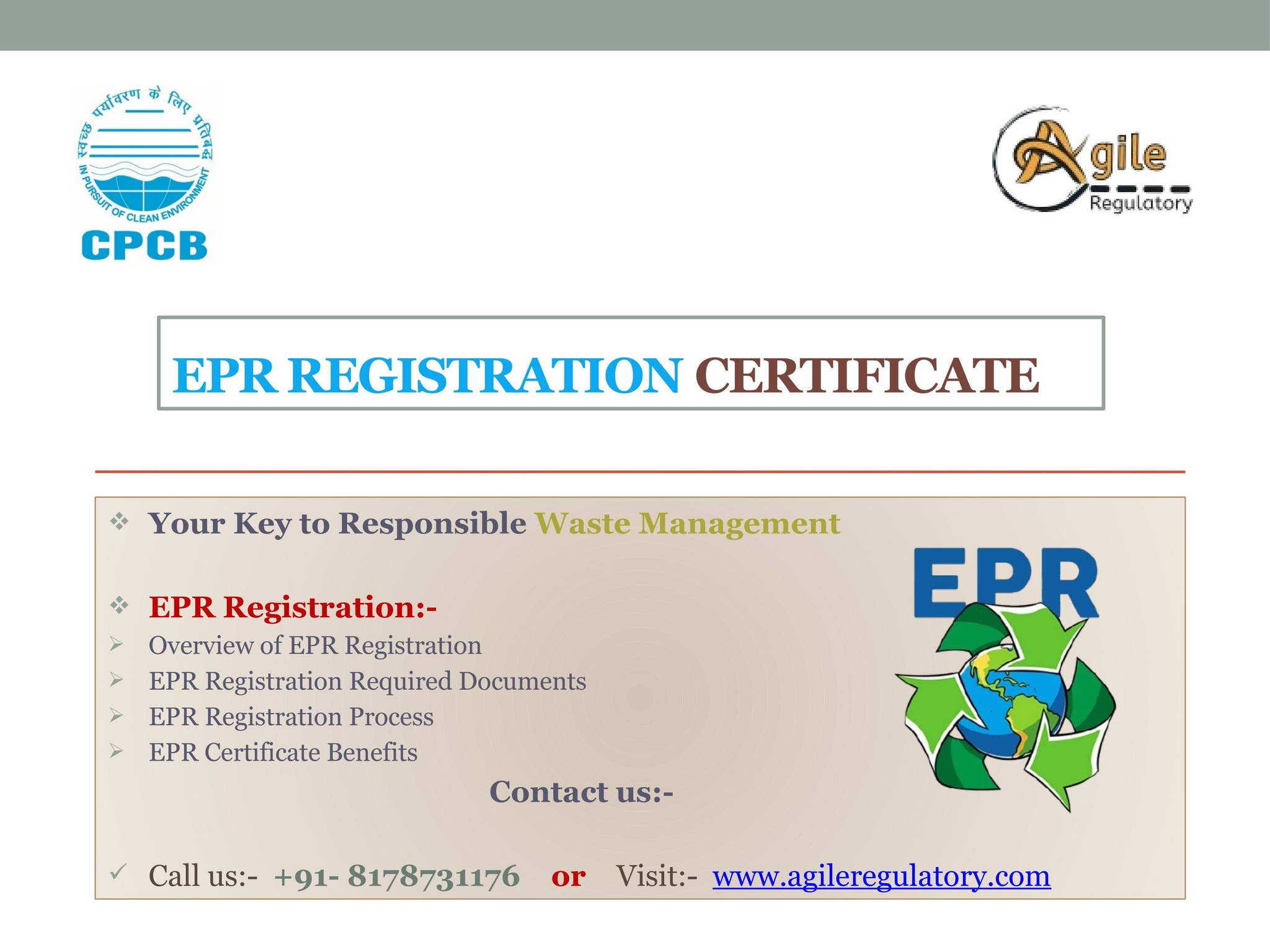 EPR Registration Certificate by Agile Regulatory - Issuu