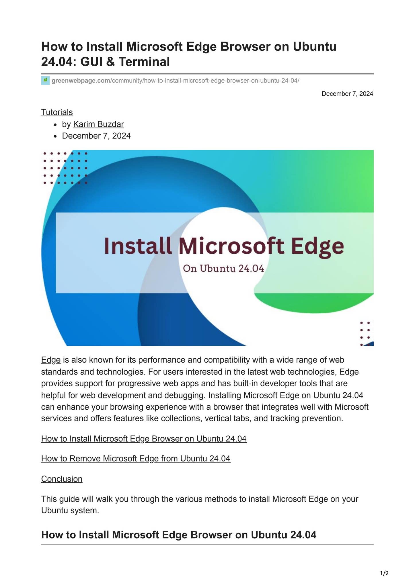 How to Install Microsoft Edge Browser on Ubuntu 2404 GUI Terminal by ...