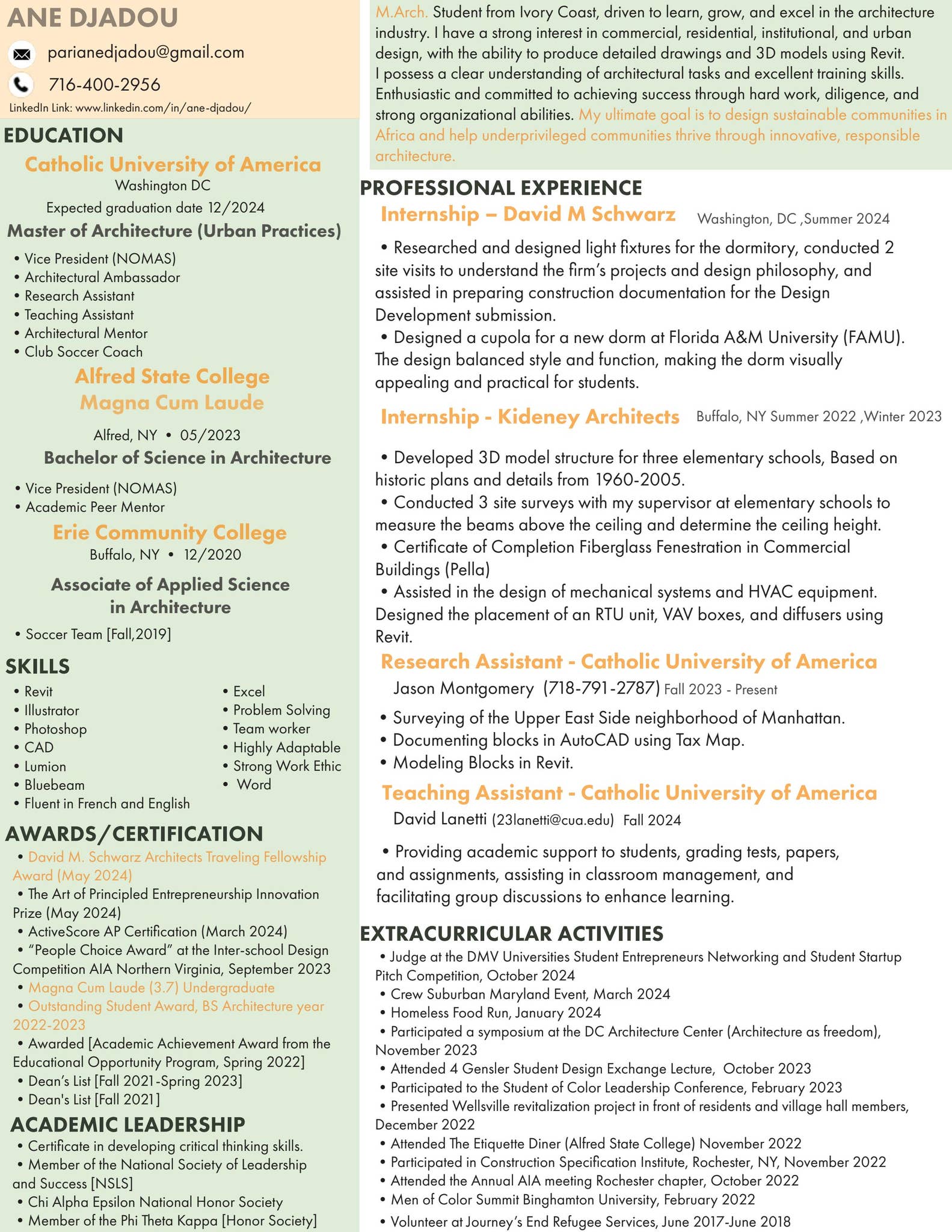 Ane Djadou Resume by Anedjadou16 - Issuu