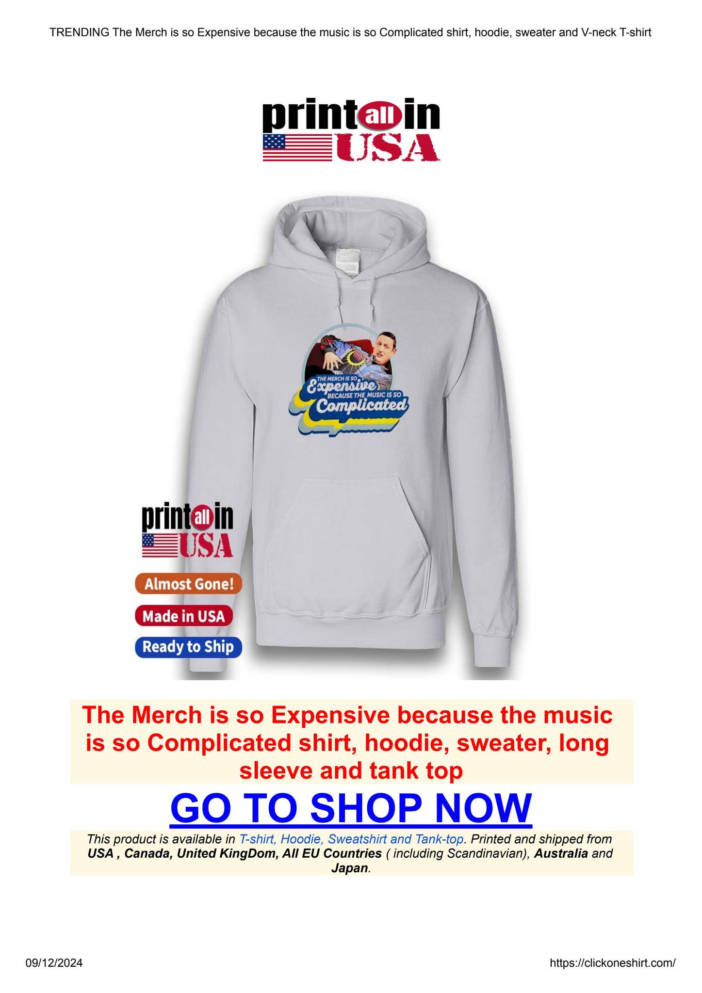 The Merch is so Expensive because the music is so Complicated shirt by ...