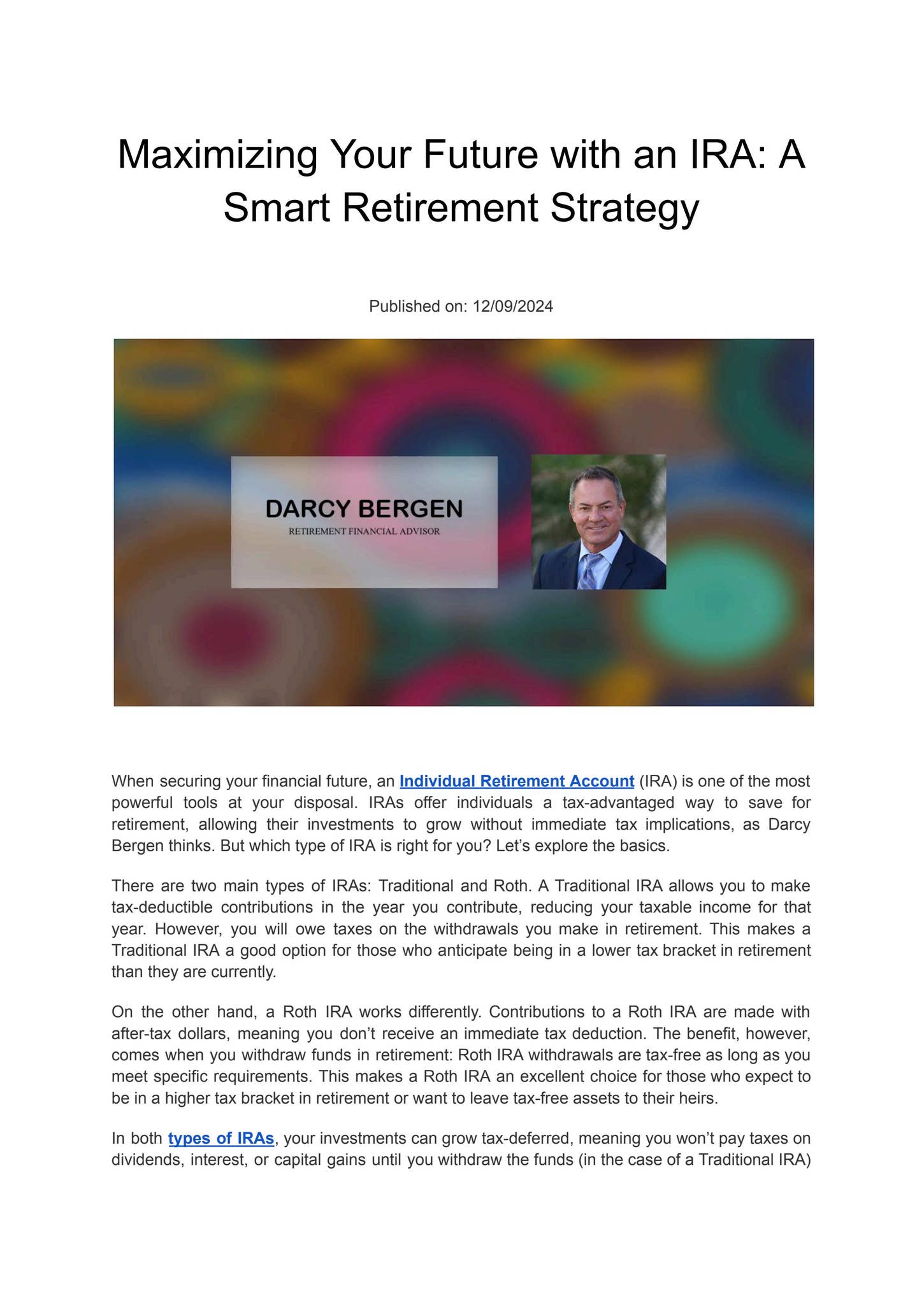 Maximizing Your Future with an IRA_ A Smart Retirement Strategy by ...
