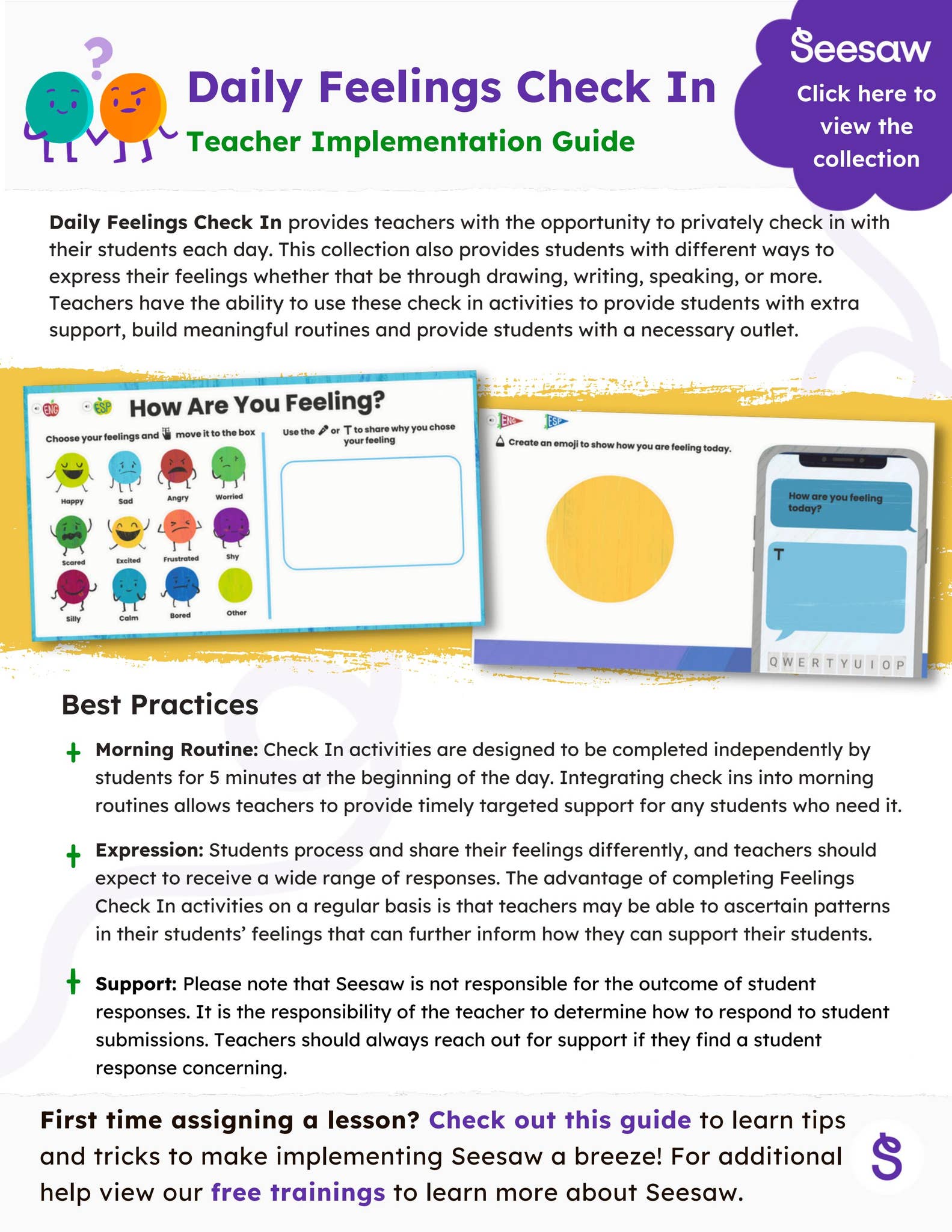 Daily Feelings Check In Implementation Guide by seesawlearning - Issuu