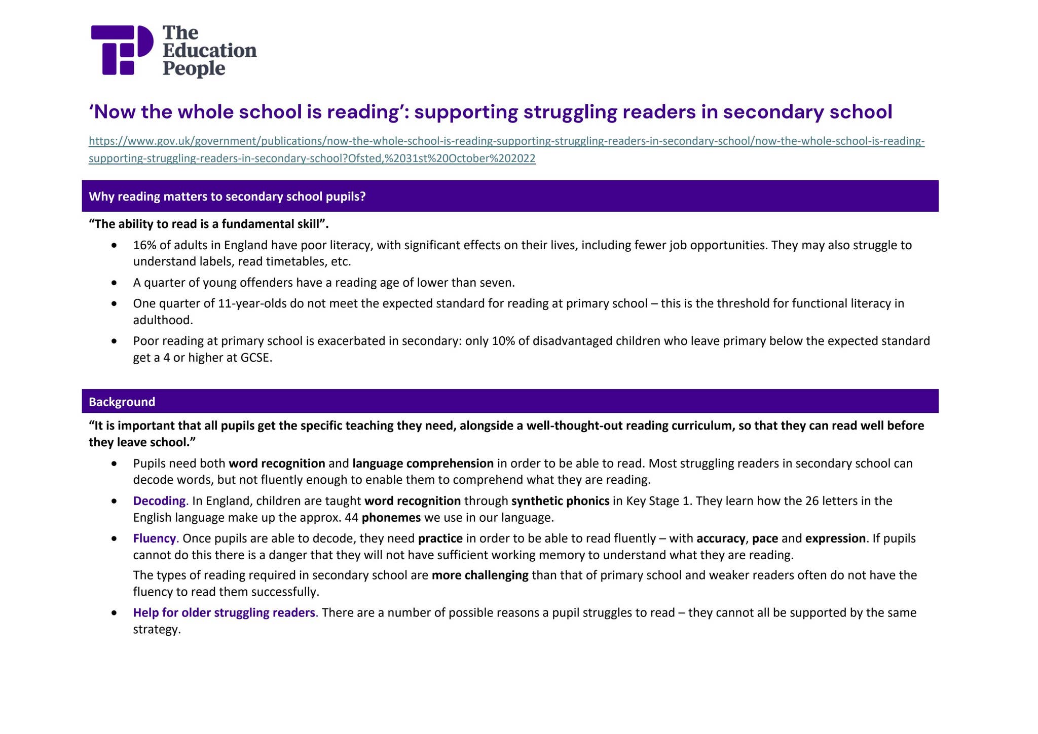 ‘Now the whole school is reading’: supporting struggling readers in ...