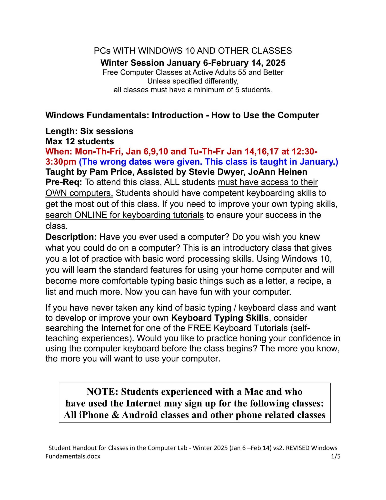 Active Adult Computer Classes Jan-Feb by Go Grapevine - Issuu