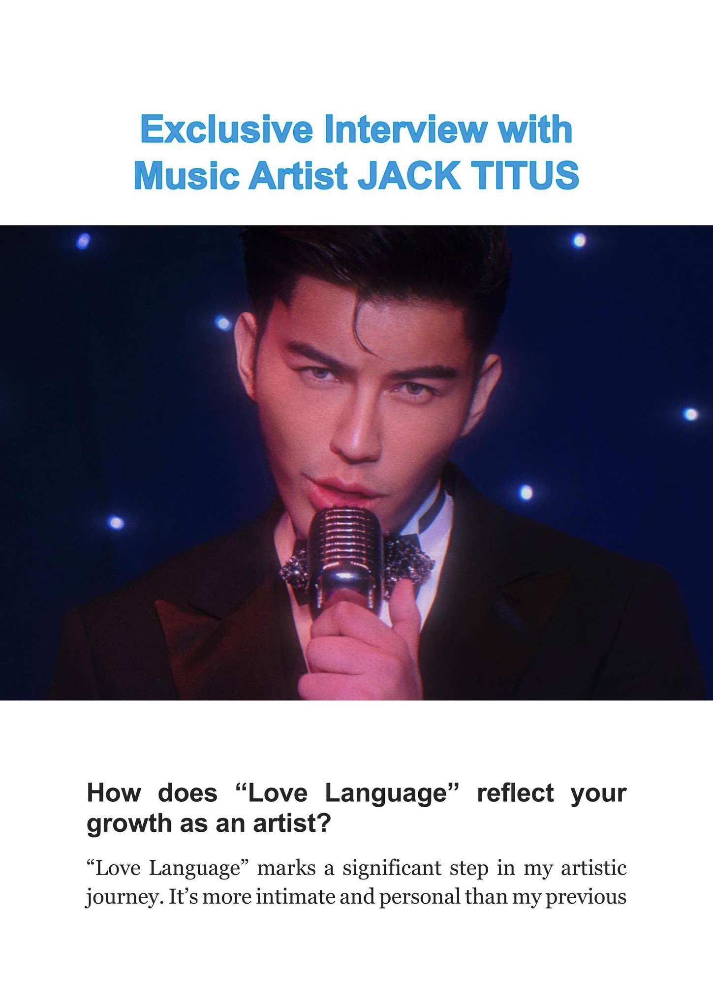 Exclusive Interview with Music Artist JACK TITUS by Usman Asad - Issuu