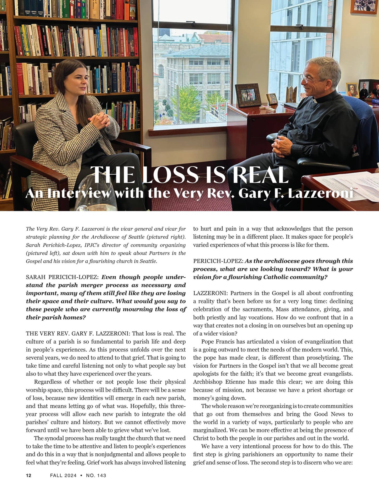 The Loss is Real, An Interview with the Very Rev. Gary F. Lazzeroni by ...