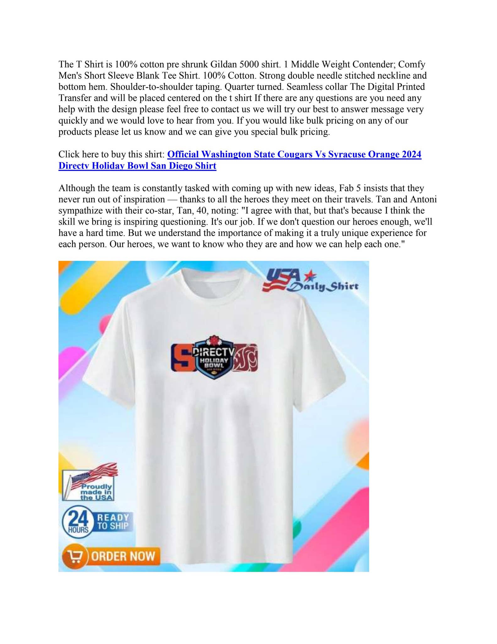 Usadailyshirt - Official Washington State Cougars Vs Syracuse Orange ...