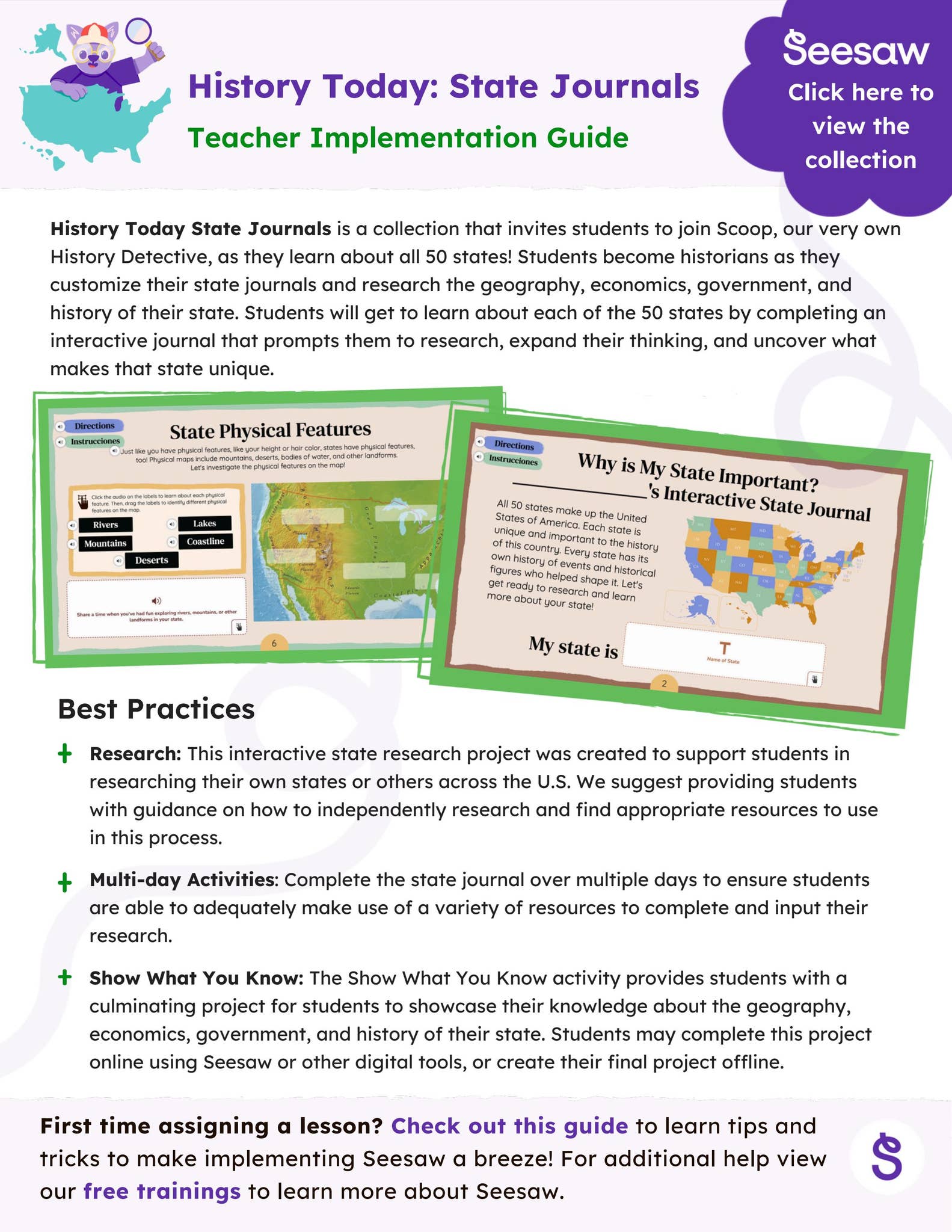 History Today: State Journals Implementation Guide by seesawlearning ...