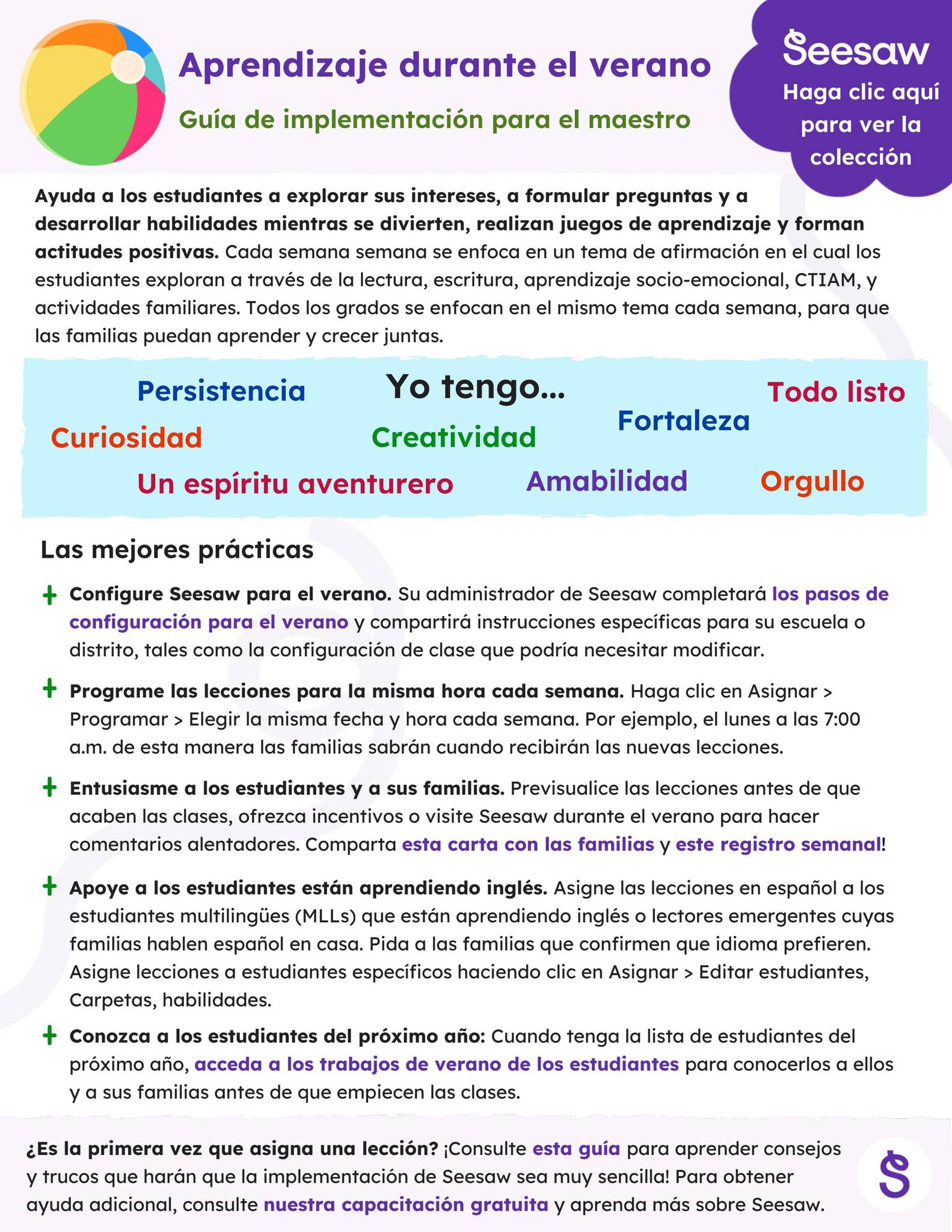 Aprendizaje durante el verano Implementation Guide by seesawlearning ...
