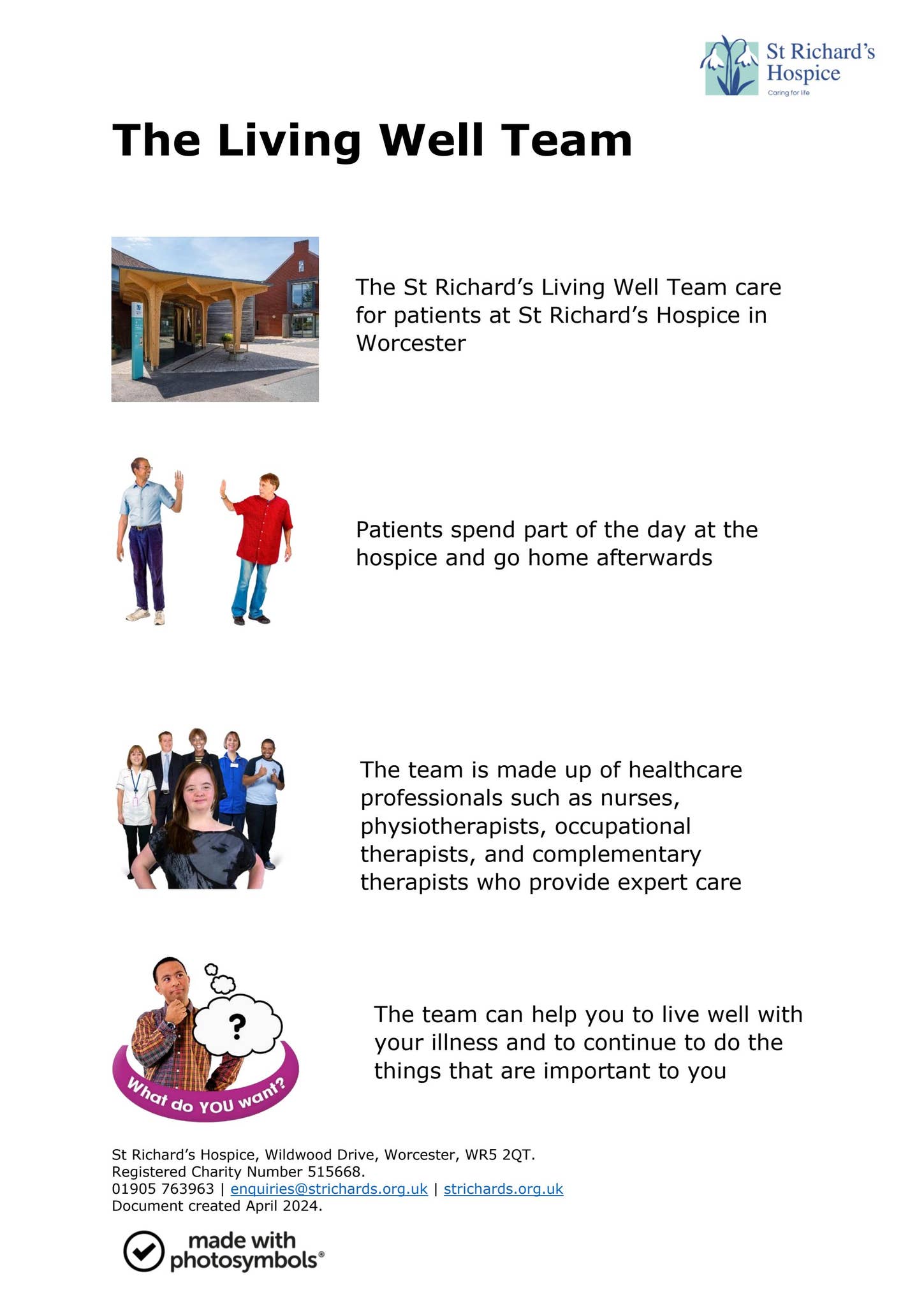 Easy Read: Living Well Team by St Richard's Hospice - Issuu