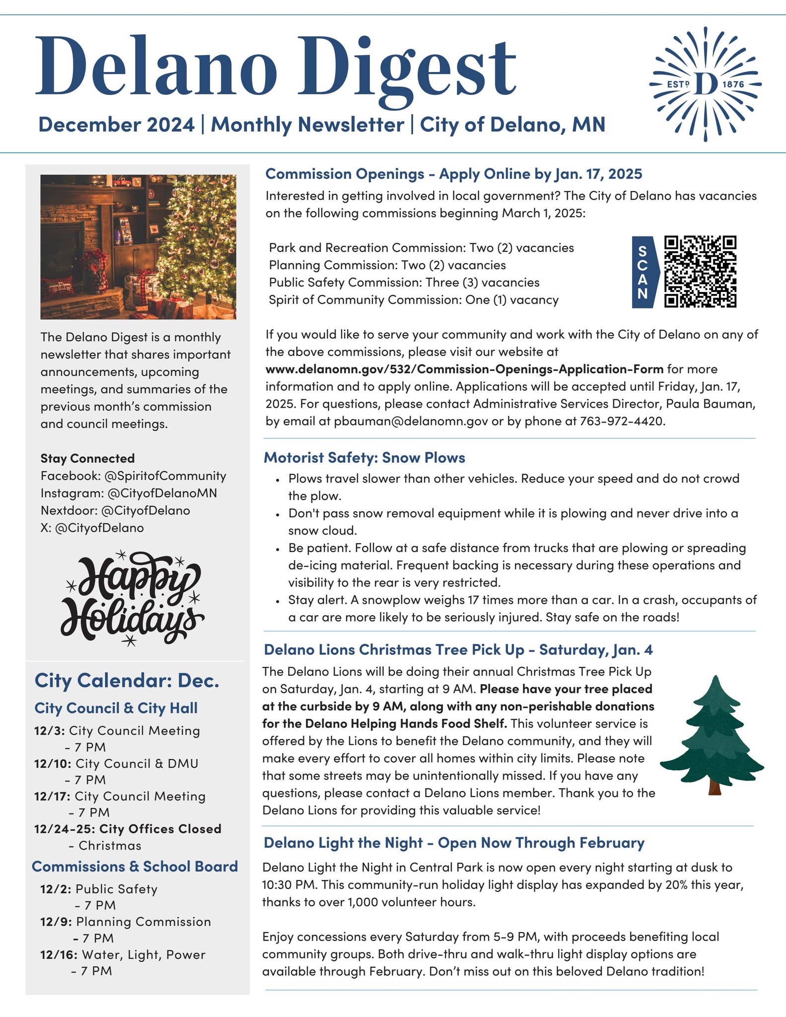 Delano Digest - December 2024 by cityofdelanomn - Issuu