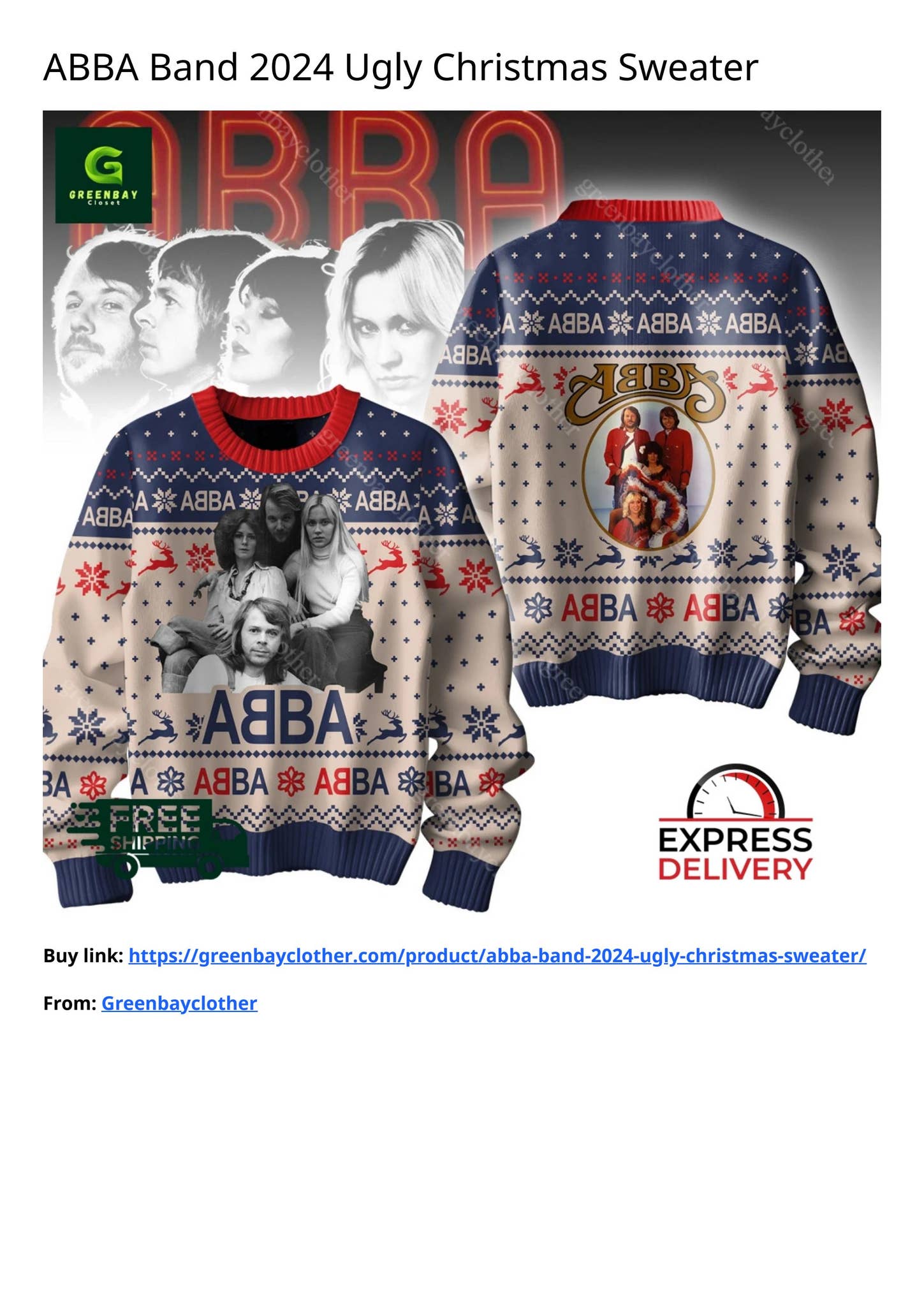 ABBA Band 2024 Ugly Christmas Sweater by Tonytees Store - Issuu
