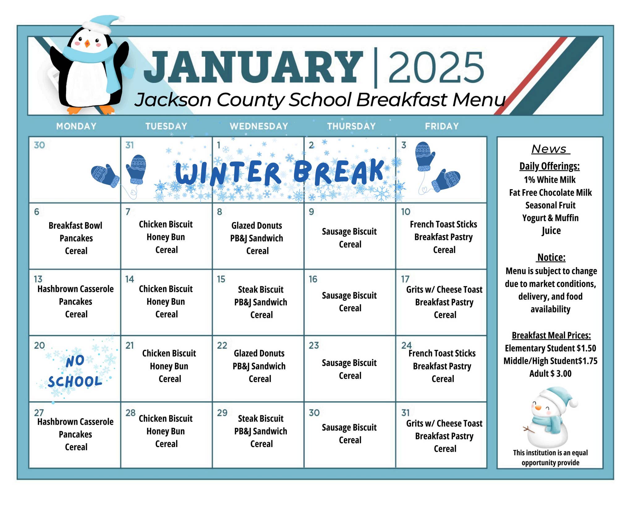 January 2025 Menus by Jackson County School System - Issuu