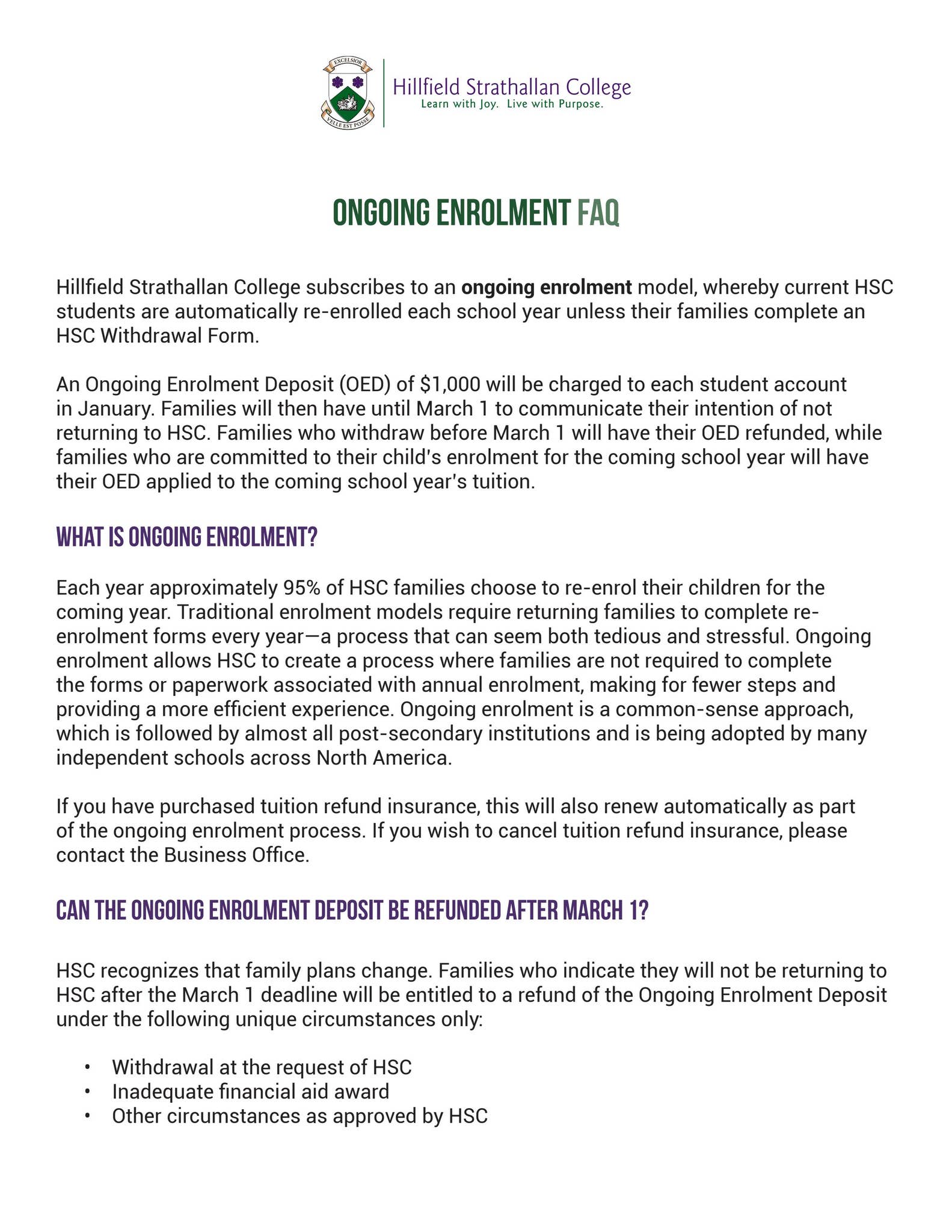 Ongoing Enrolment FAQ by Hillfield Strathallan College - Issuu