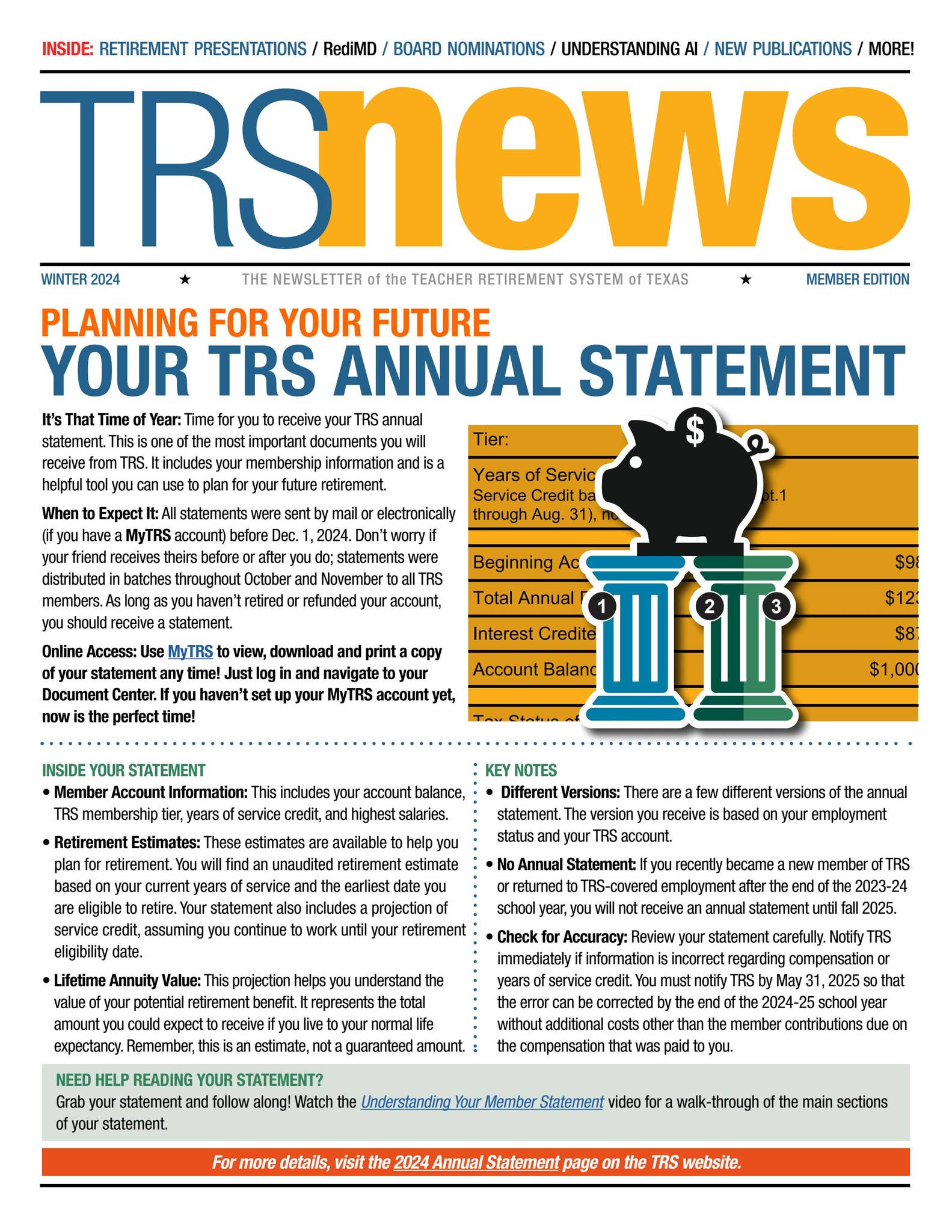 TRS News Winter 2024: Member Edition by Teacher Retirement System of ...