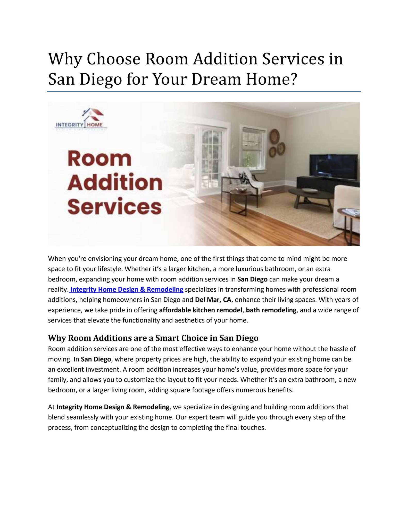 Why Choose Room Addition Services in San Diego for Your Dream Home? by ...