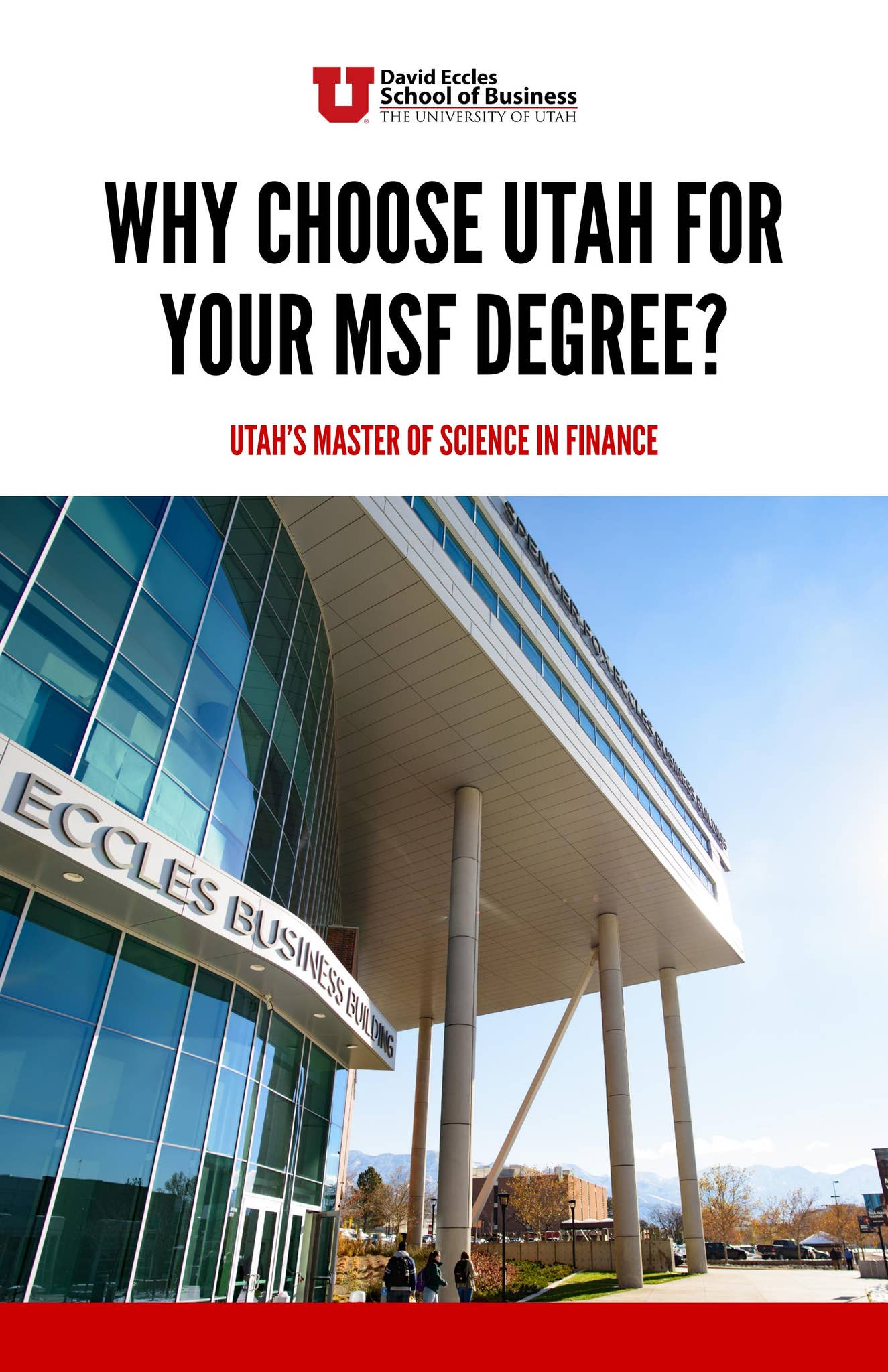 Why Choose Utah For Your MSF Degree? by University of Utah Graduate ...