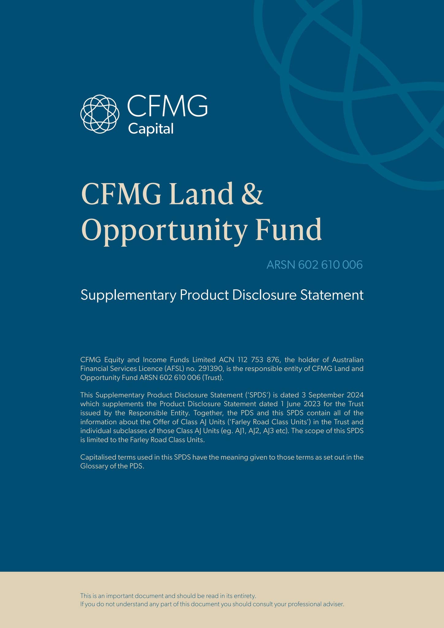 CFMG Land & Opportunity Fund - Farley Road SPDS by CFMG_Capital - Issuu