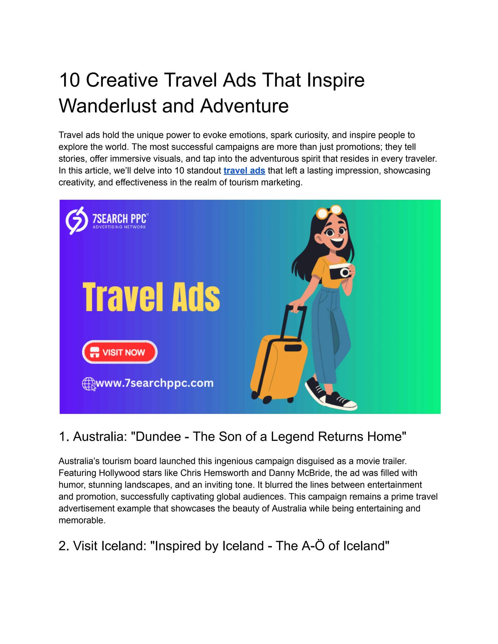10 Creative Travel Ads That Inspire Wanderlust and Adventure by ...